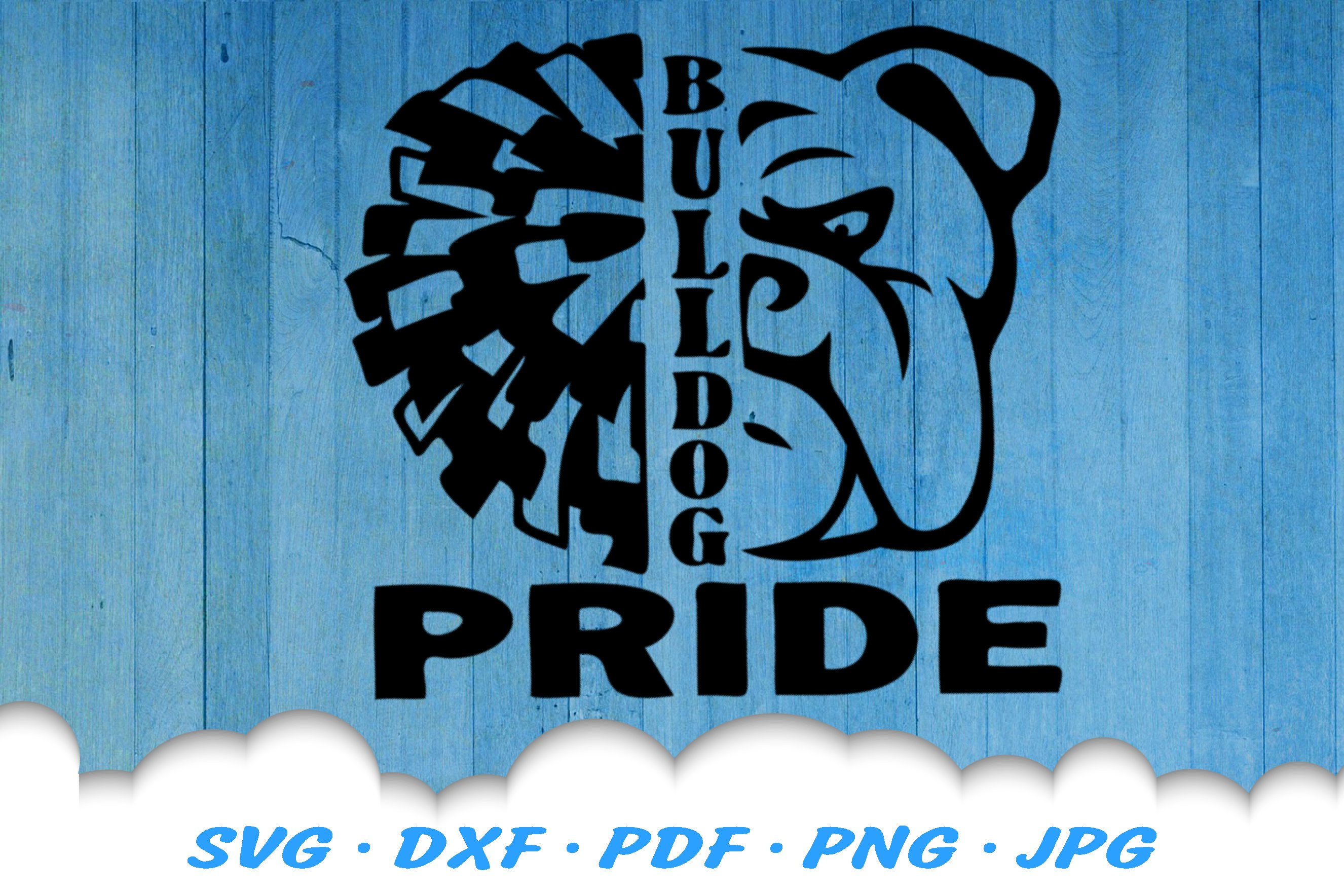 Bulldog Pride Mascot Cheer Pom SVG DXF Cut Files (410437 ...