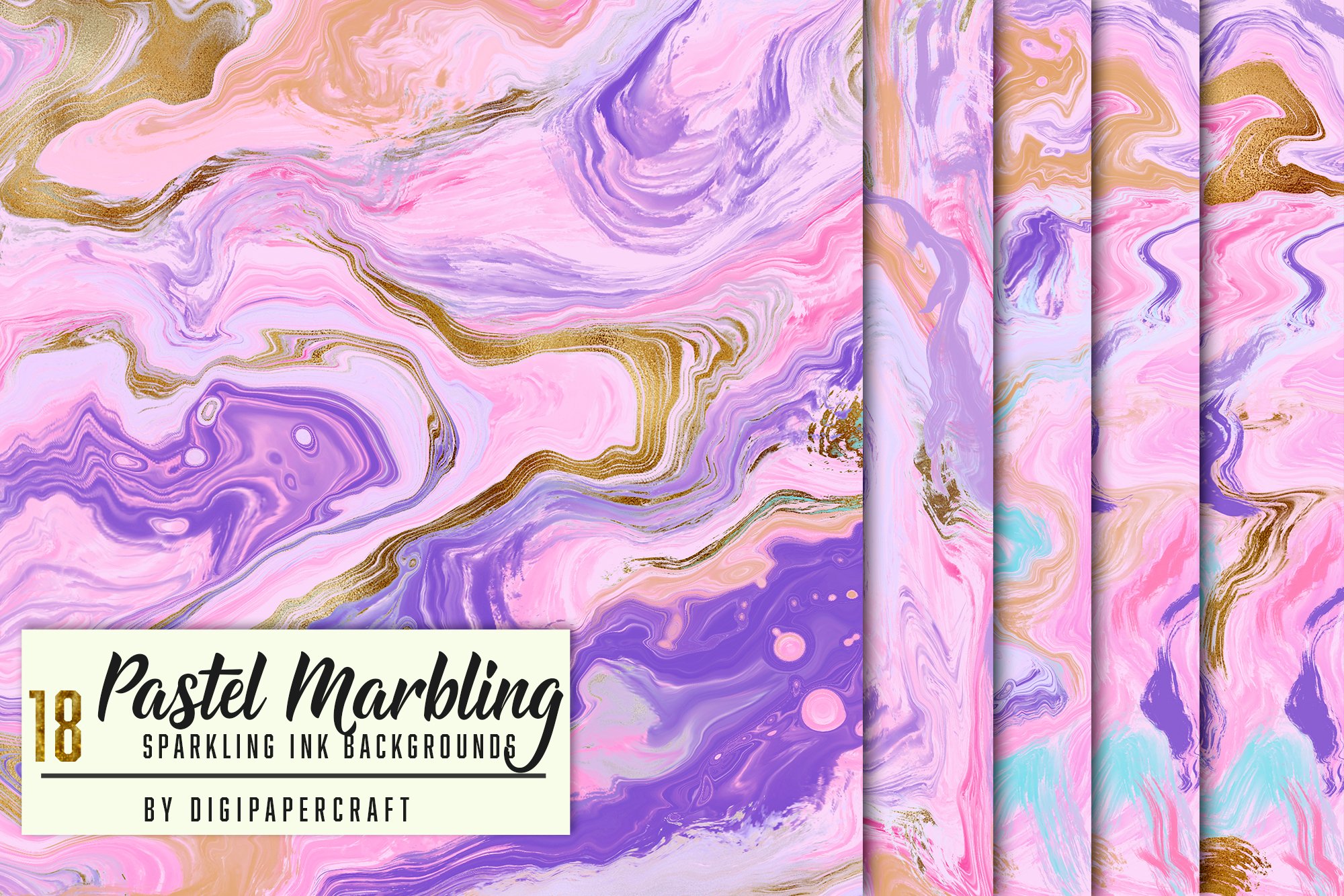 Pastel Marbling Digital Paper, pastel marble, pink textures (900623 ...