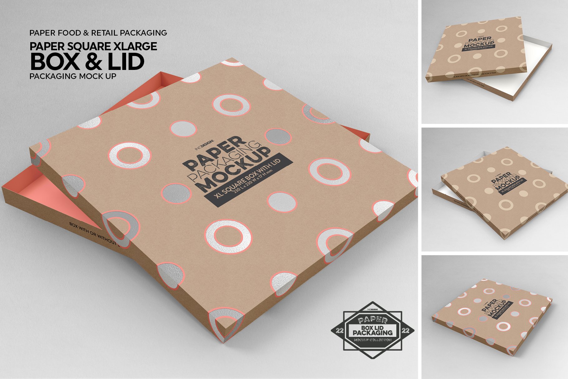 VOL. 22 Paper Box & Lid Packaging Mockups (647581) | Branding | Design ...