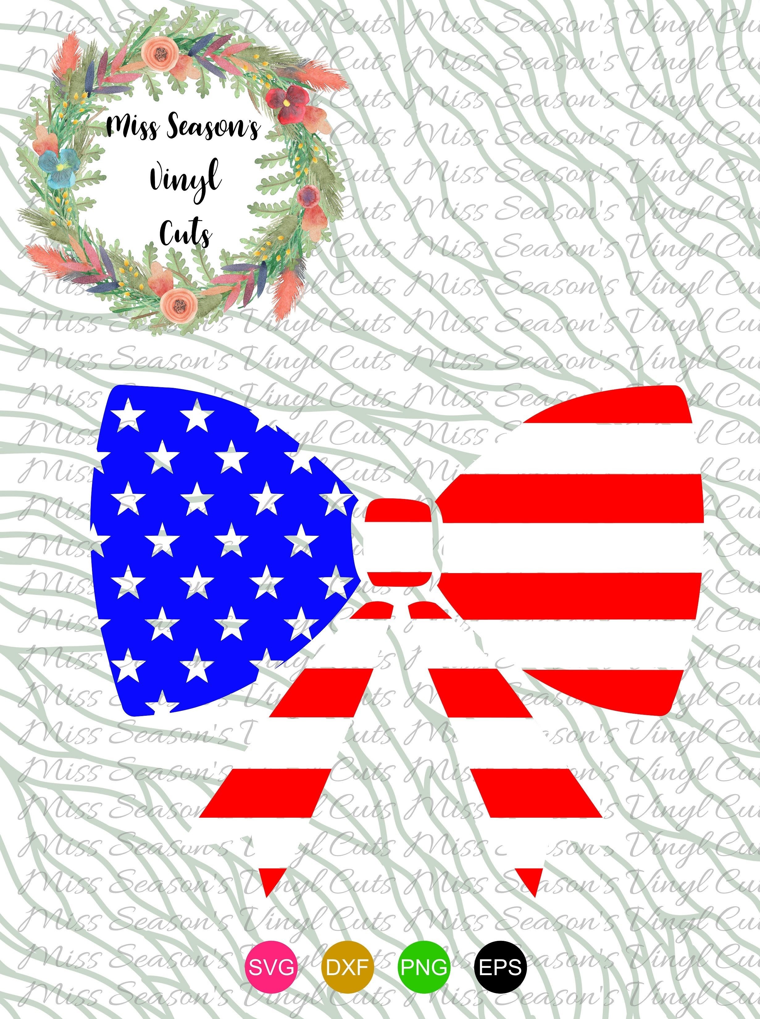 American Flag Bow SVG Png Dxf EPS (100788) | Cut Files | Design Bundles