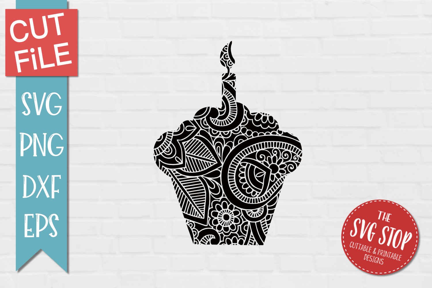 Mandala Cupcake - SVG, PNG, DXF, EPS (344714) | SVGs | Design Bundles