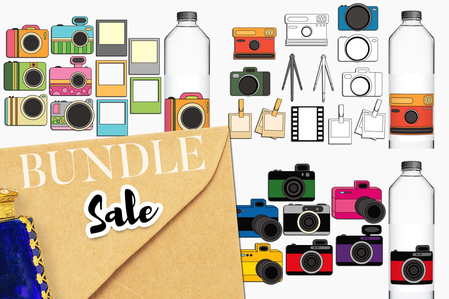 Photography Camera Clip art Illustrations Bundle (82761 ...