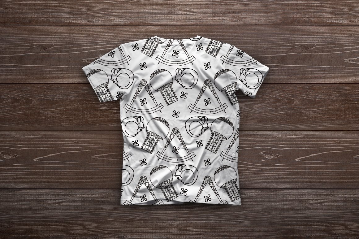 Alchemy objects and seamless pattern