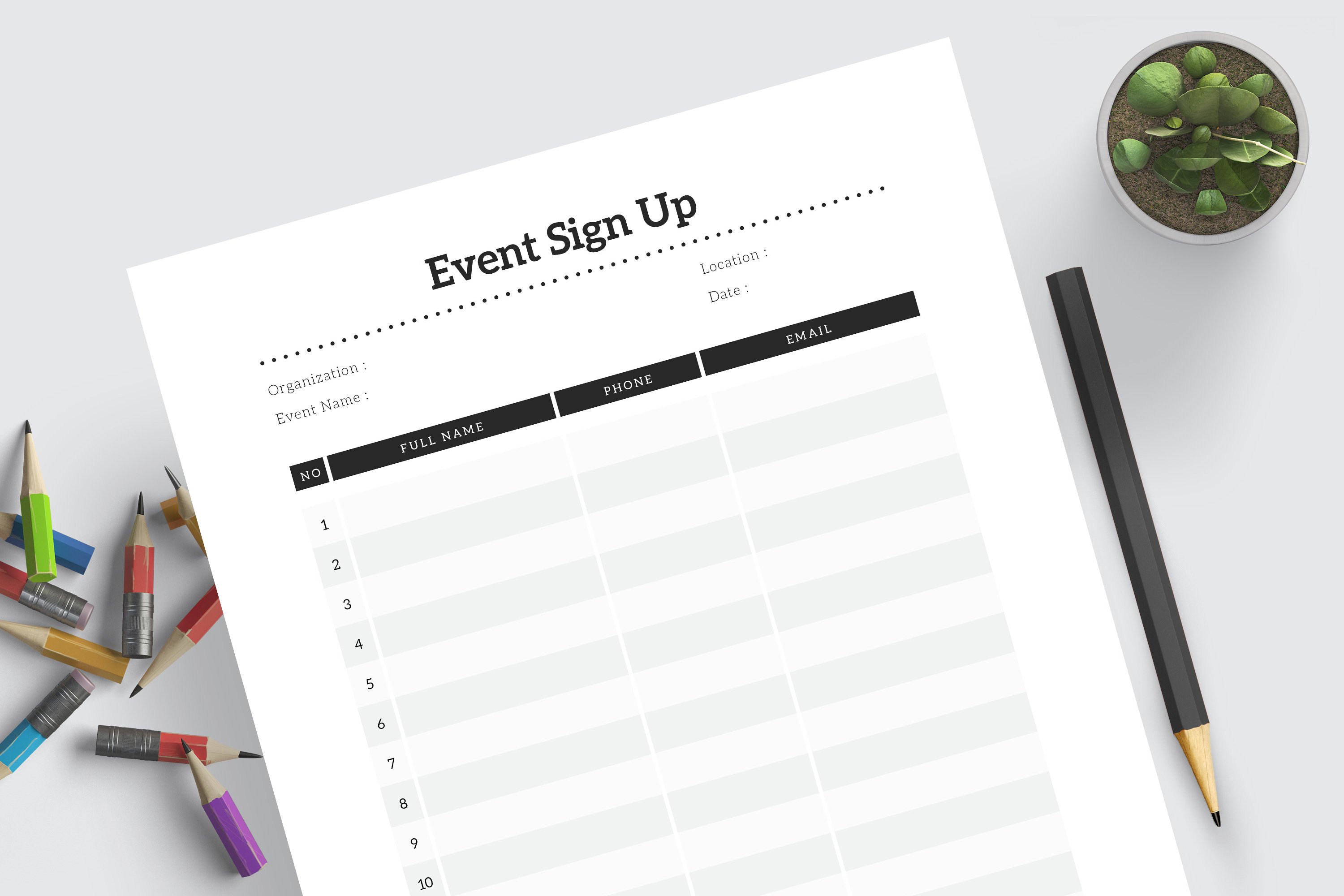 Sign In Sign Out Sheet (351318) | Printables | Design Bundles