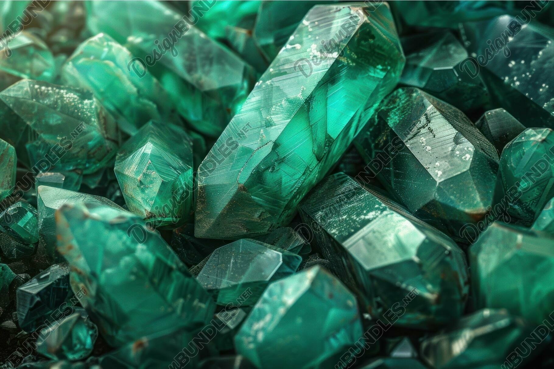 Crystal On Green Background