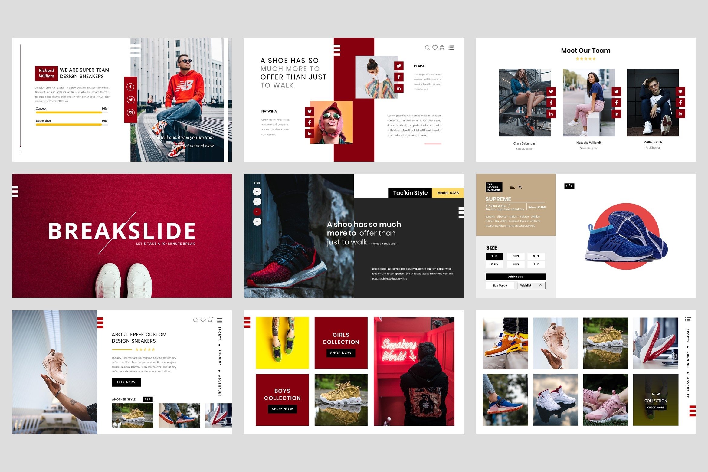 Shoe - Sneakers PowerPoint Template (375355) | Powerpoint | Design Bundles