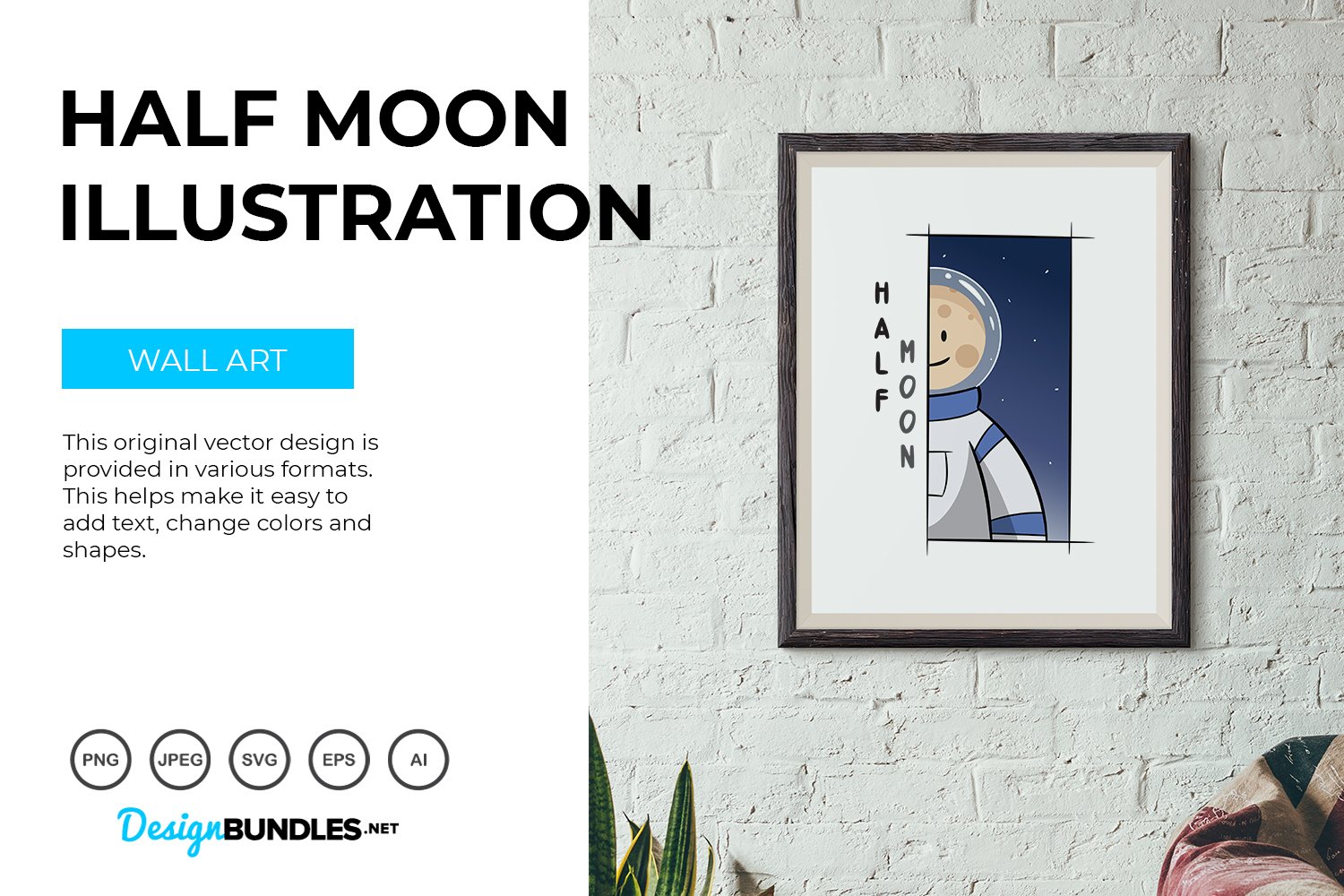 Half moon Vector Illustration