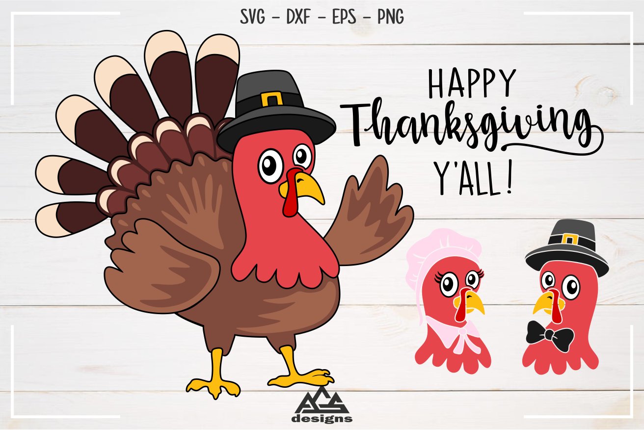 Turkey Thanksgiving Svg Design (381668) | Cut Files | Design Bundles