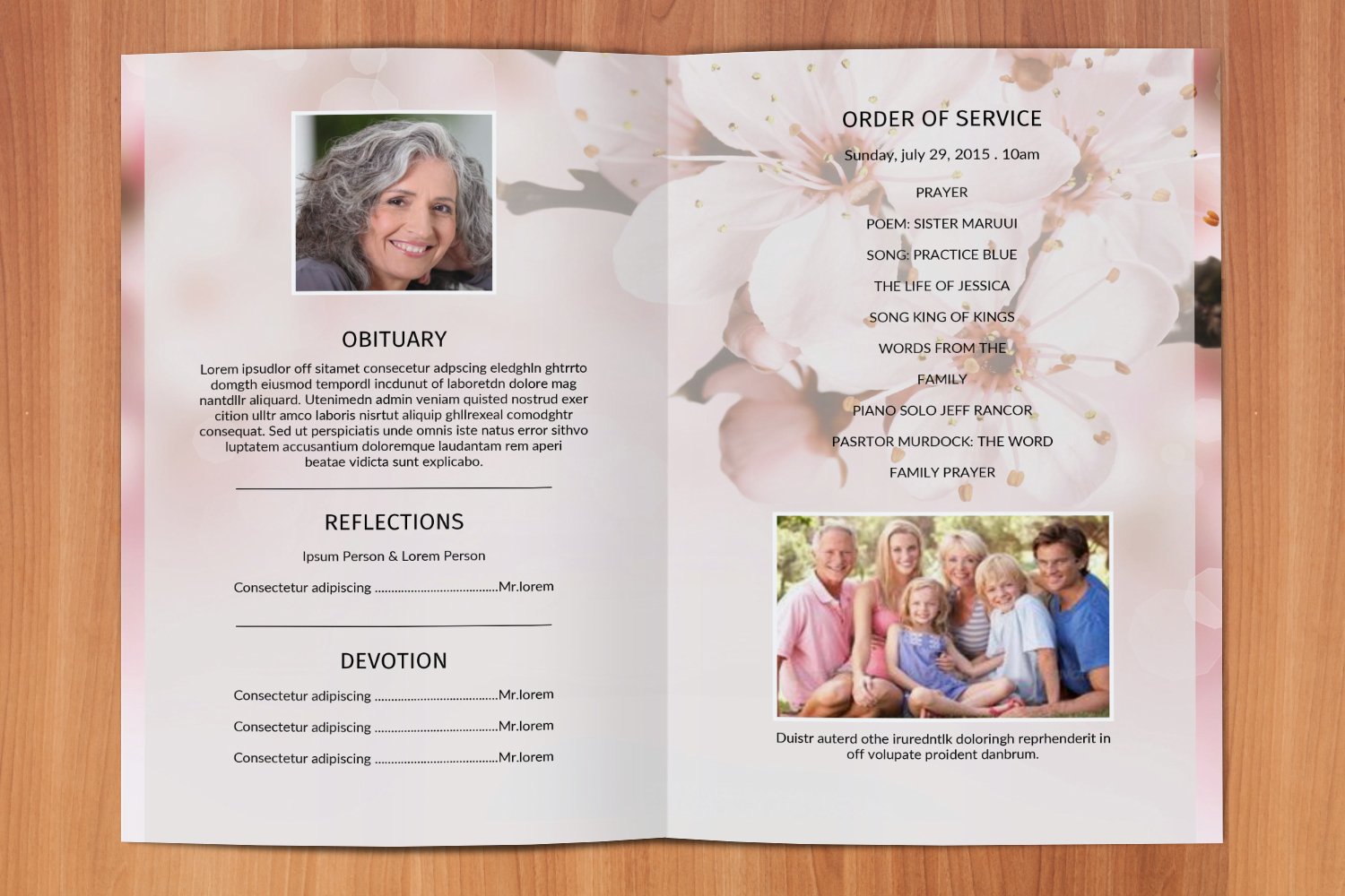 Floral Funeral Program Template (486331) | Brochures | Design Bundles