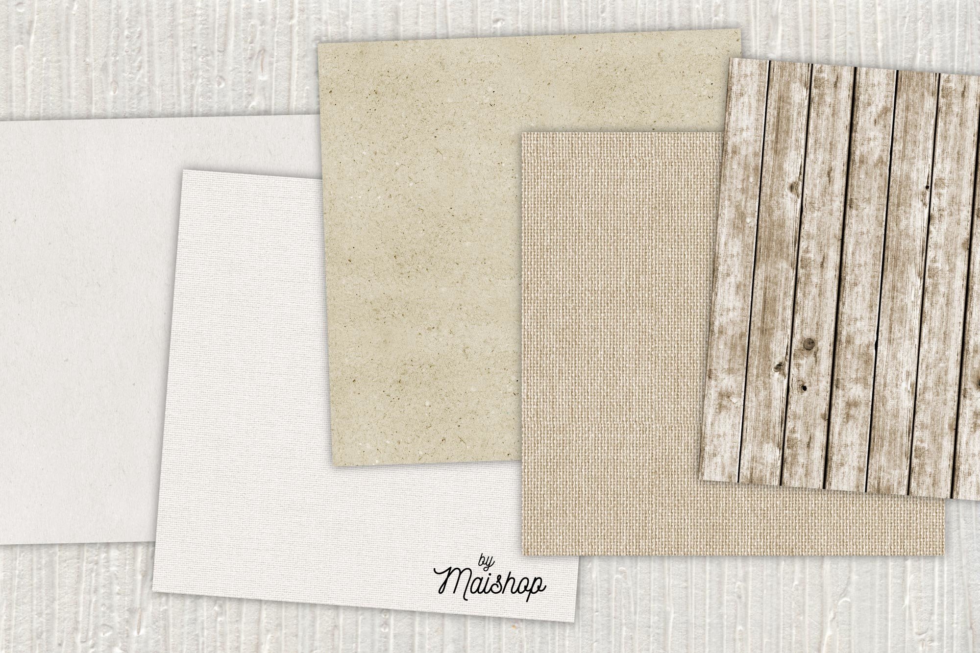 Printable Digital Paper Pack - Rustic Natural Set 02 (372401 ...