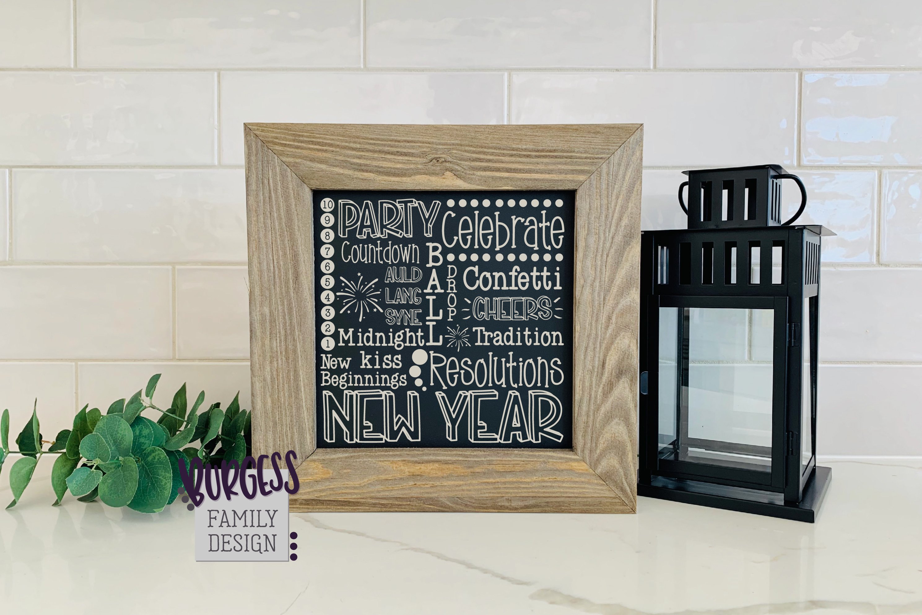 New year subway art Square| Cuttable & Printable (413490) | SVGs ...