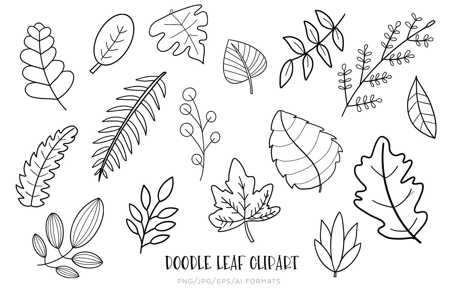 Doodle Leaf Vector Clipart