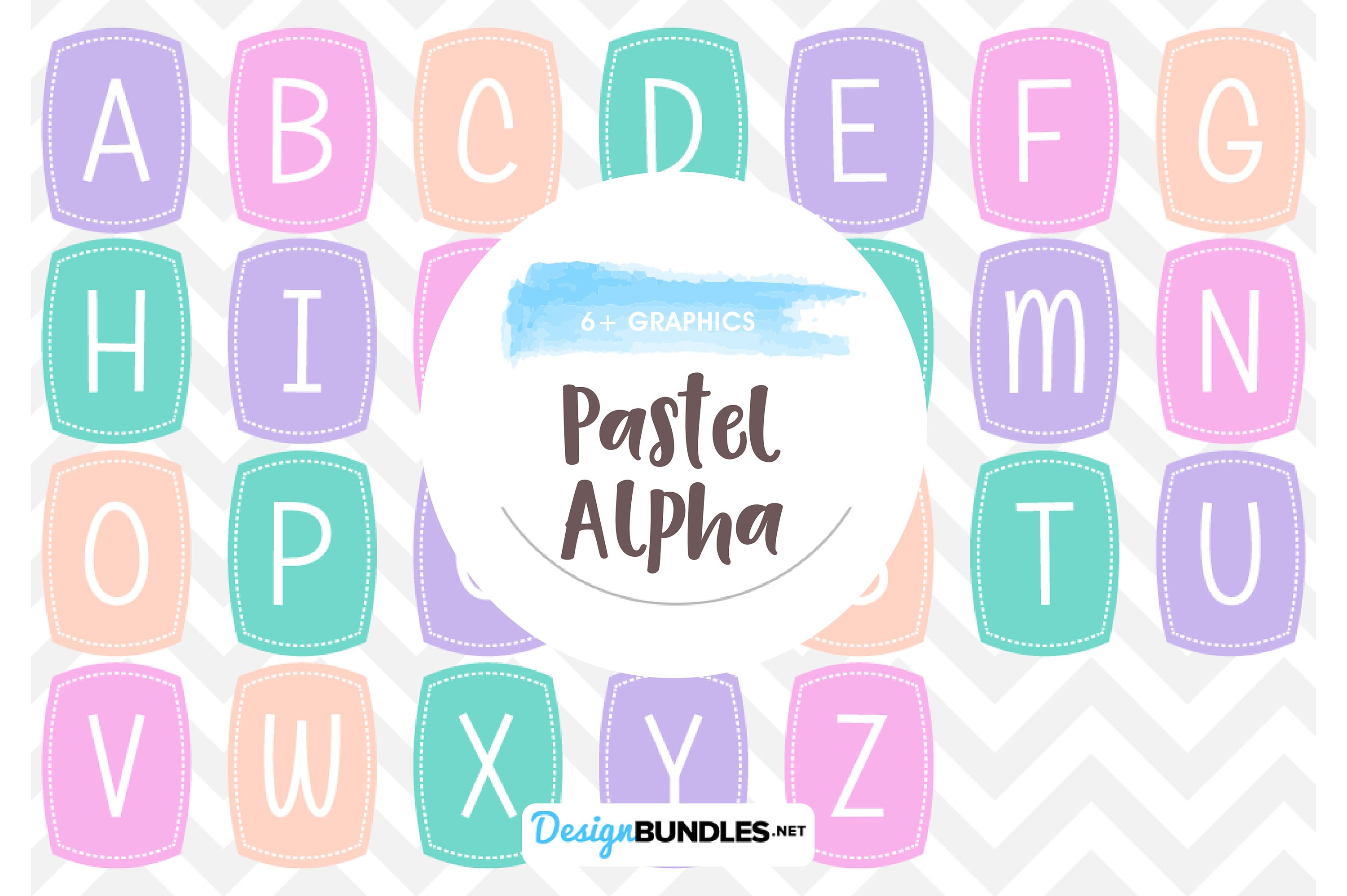 Pastel Alphabet design graphics and illustration