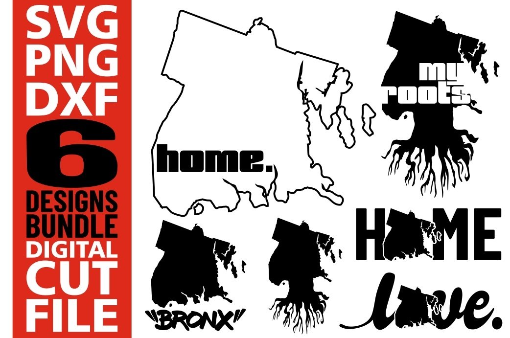 6x Bronx map bundle svg, New York svg, State svg, My roots