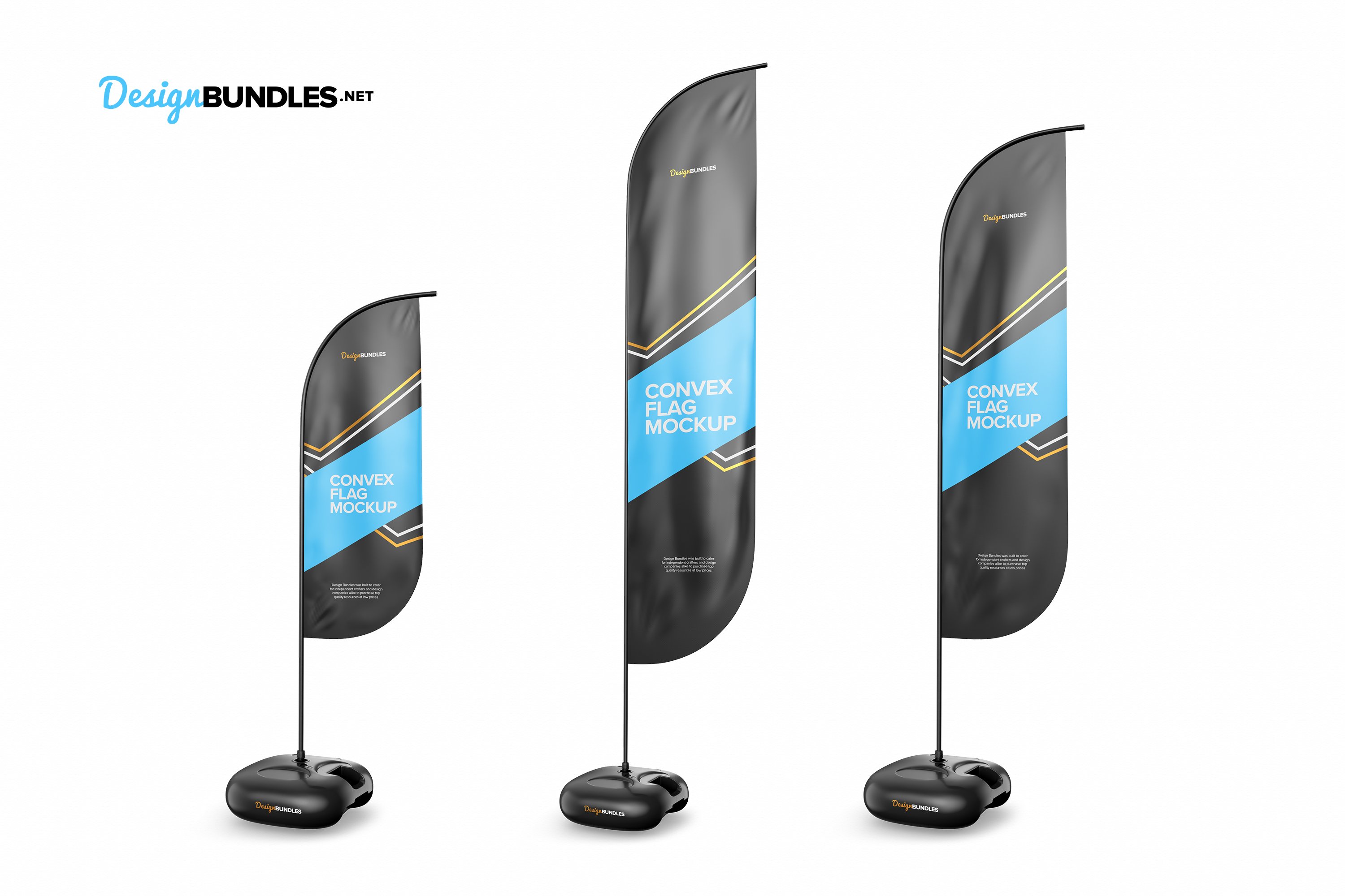 Three Convex Flag Mockups