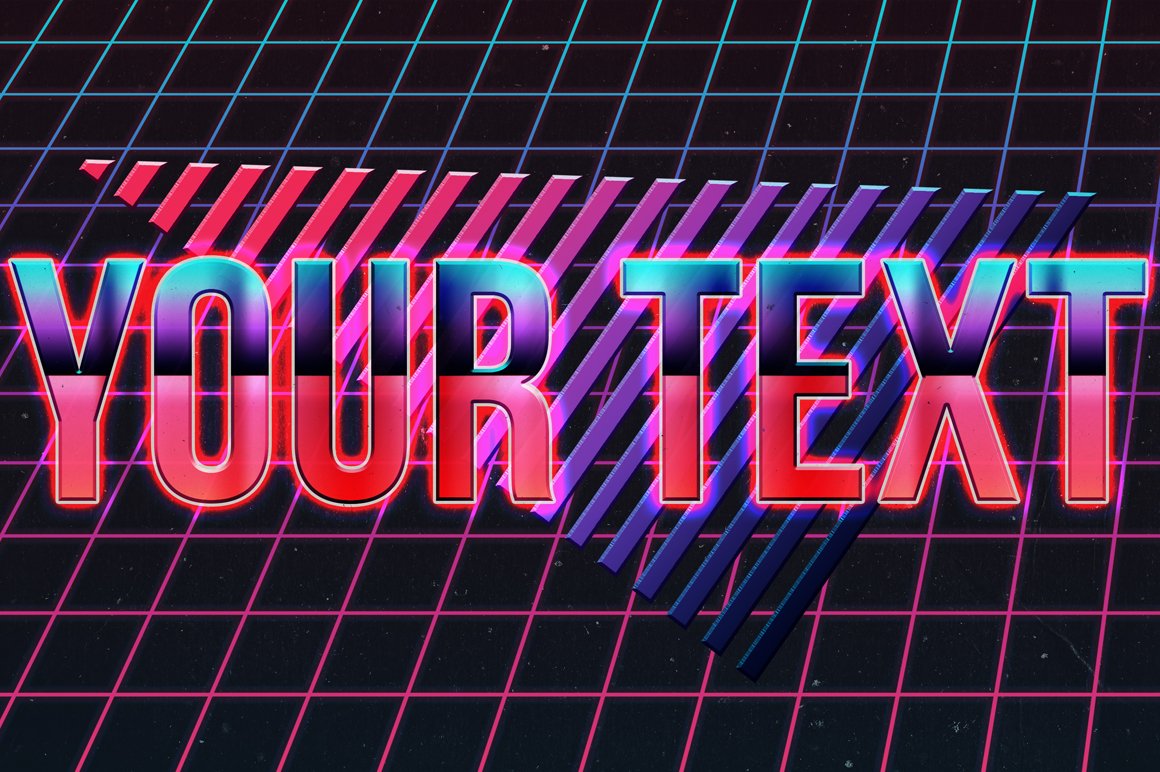 80s Text Effect Template