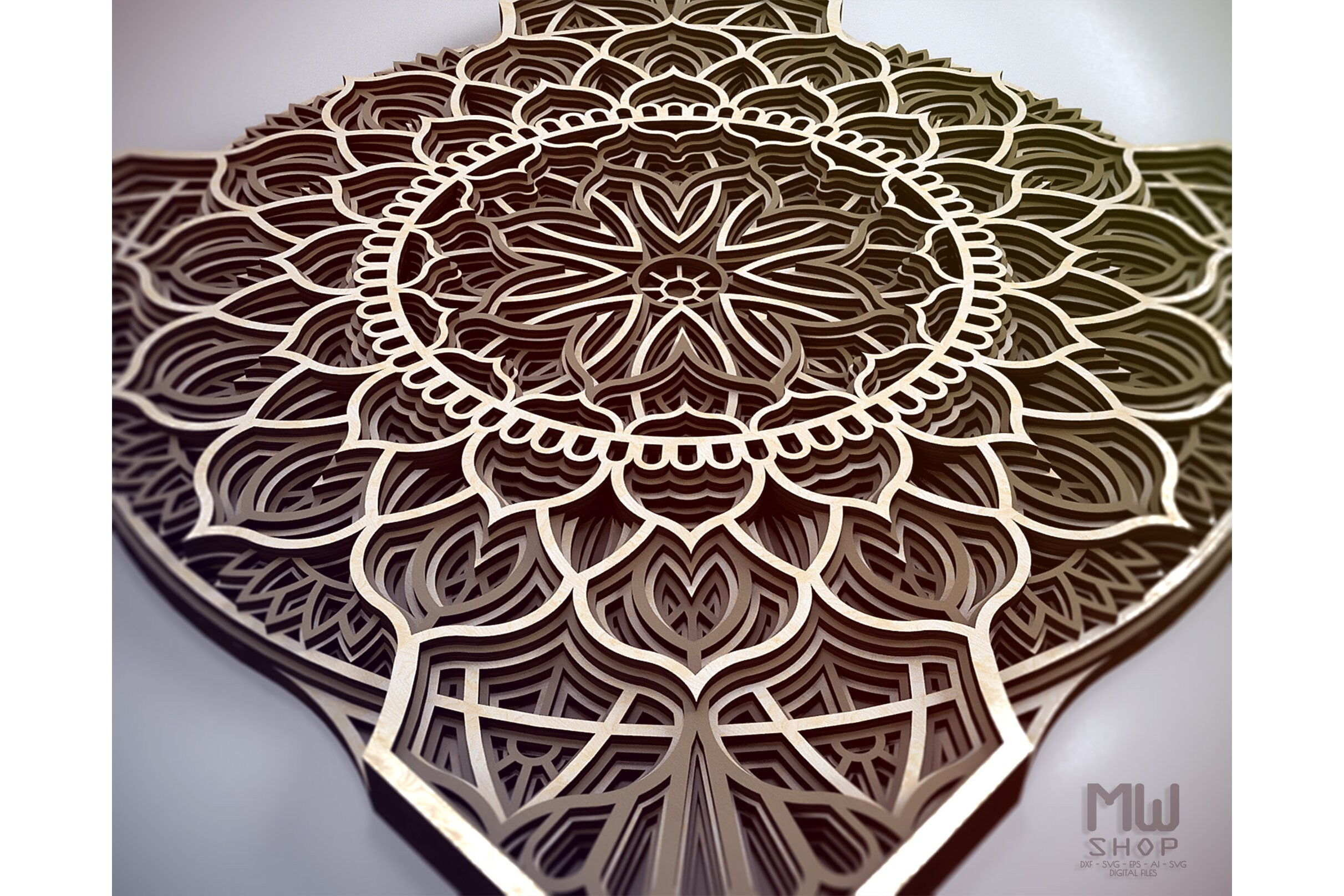 M08 - Multilayer Mandala DXF pattern for cutting machines (578794 ...