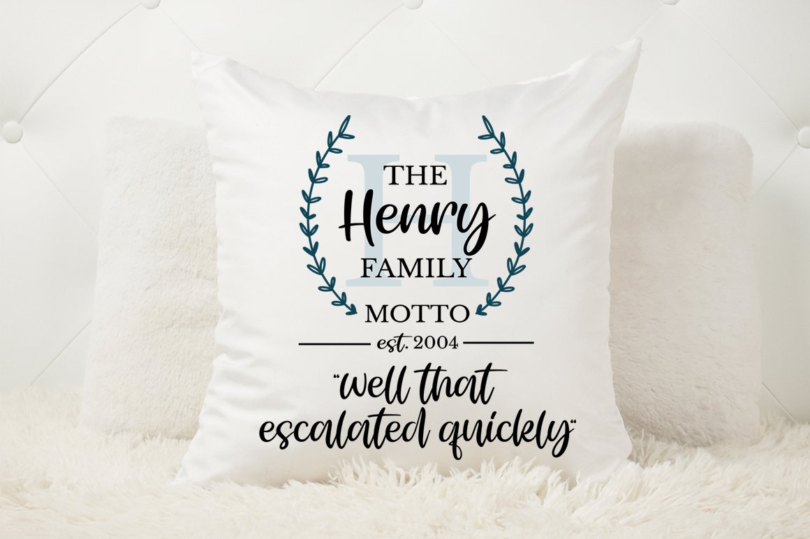 Monogram Family Sign - Family Motto (585822) | Cut Files | Design Bundles