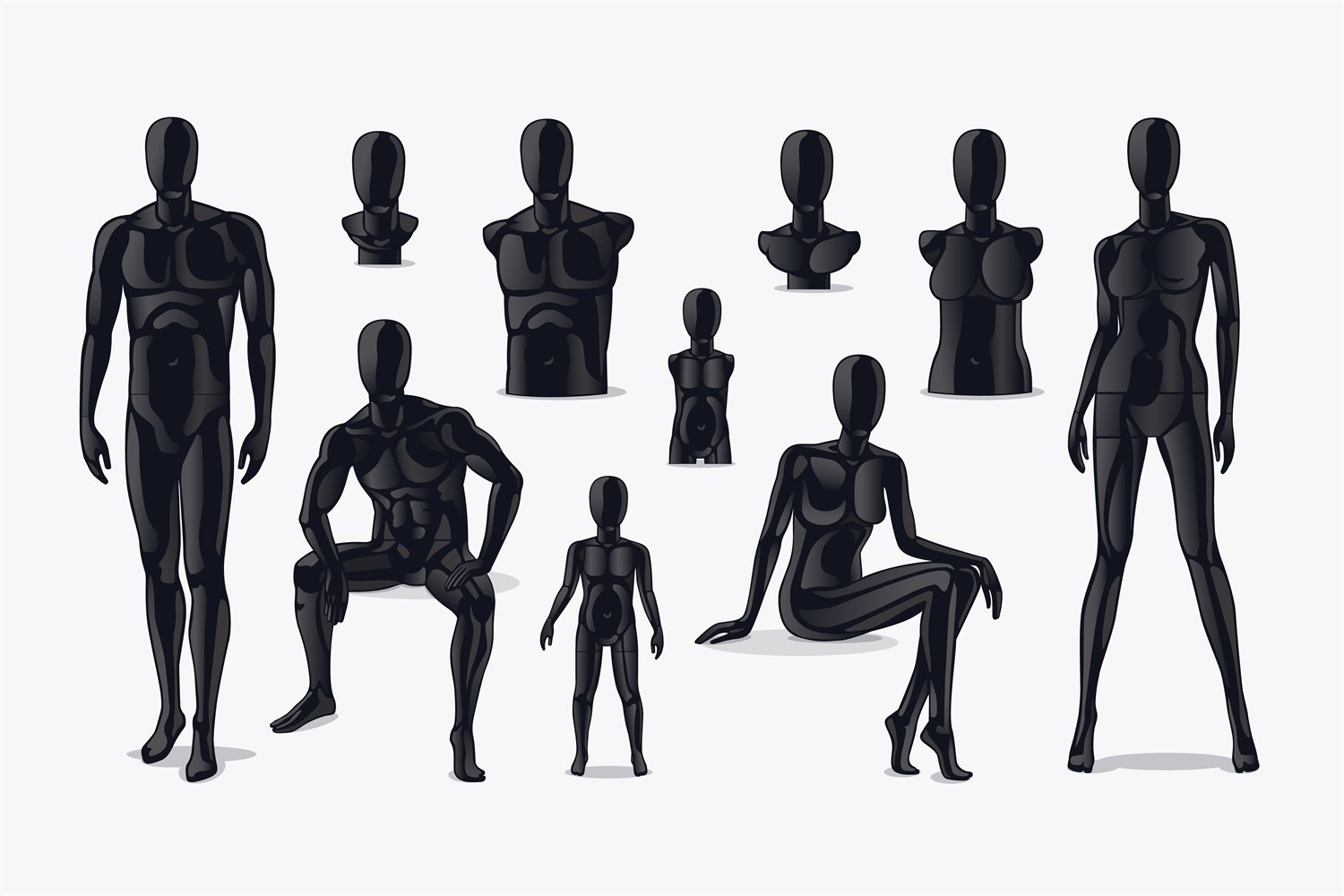 Mannequins vector set (811464) | Illustrations | Design Bundles