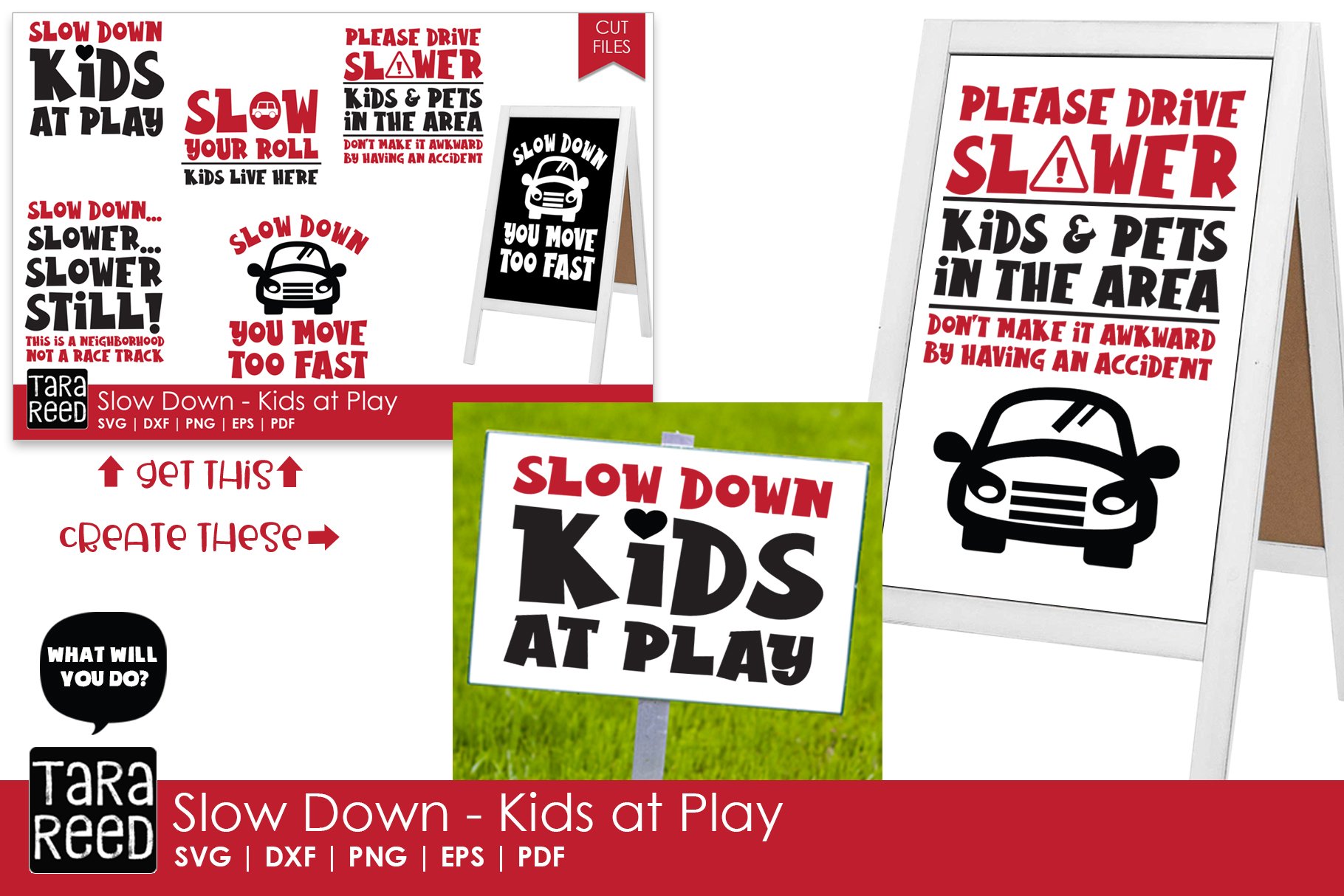 Kids at Play Signs - Safety SVG and Cut Files for Crafters (320479 ...