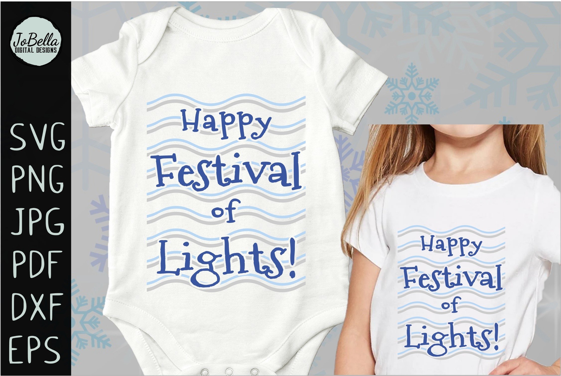 Happy Festival of Lights Hanukkah SVG, Printable & PNG (356952) | Cut ...