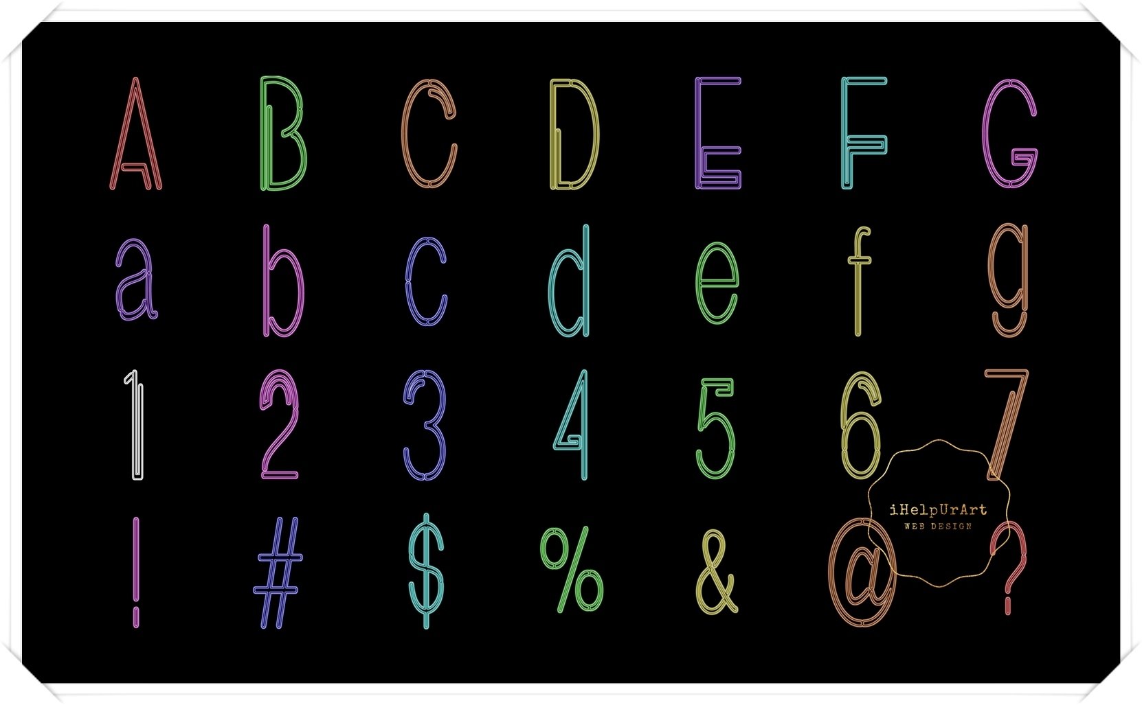 Neon Alphabet Clipat - Neon Letters (146598) | Monograms | Design Bundles