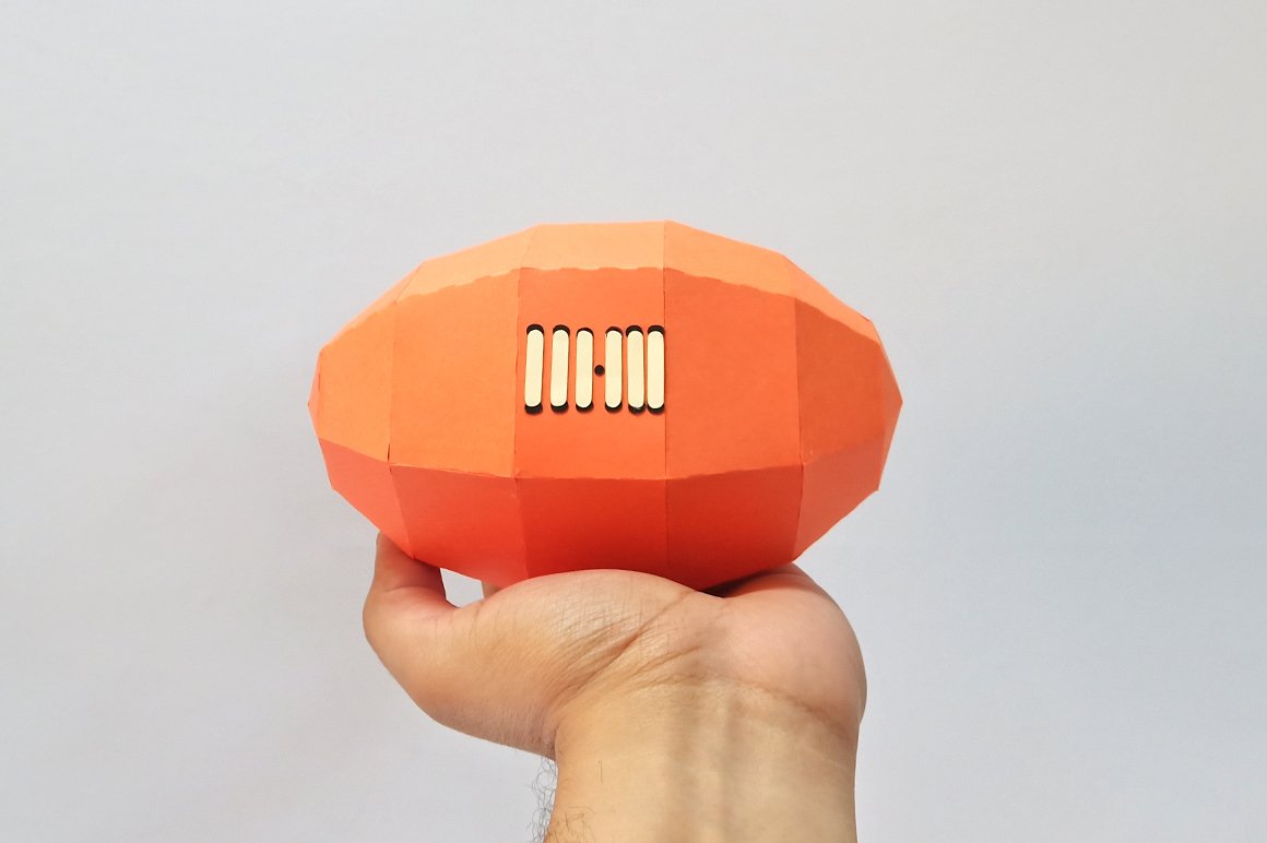 DIY Rugby Ball - 3d papercraft (552379) | Paper Cutting | Design Bundles