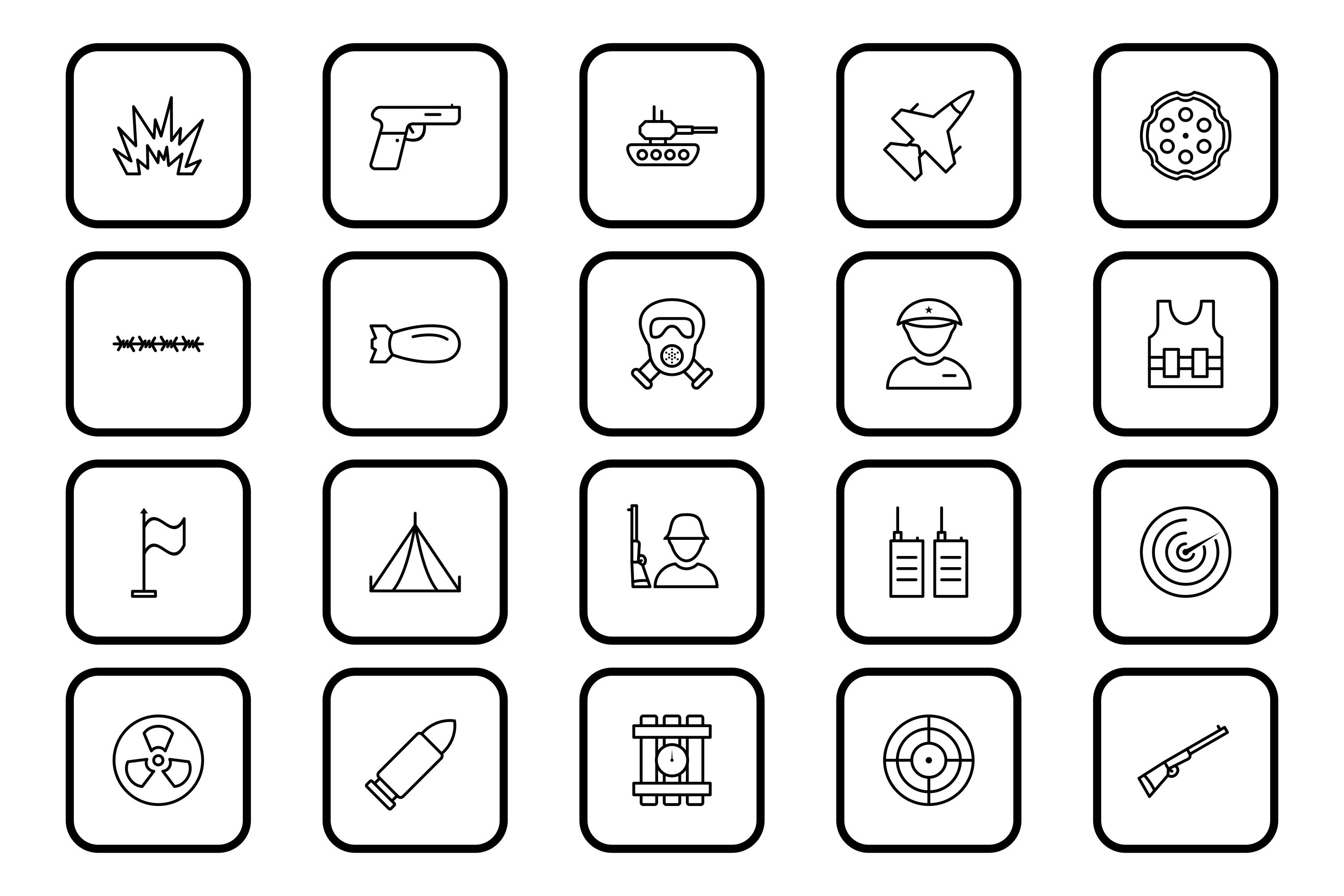 Set Of Military and Army Icons (470420) | Icons | Design Bundles