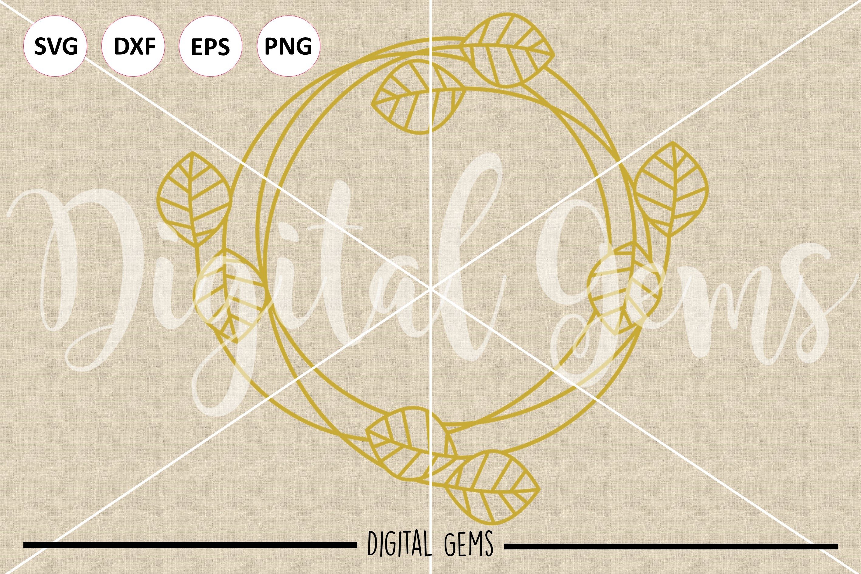 Leaf monogram frame SVG / DXF / EPS / PNG files (112191) | SVGs ...