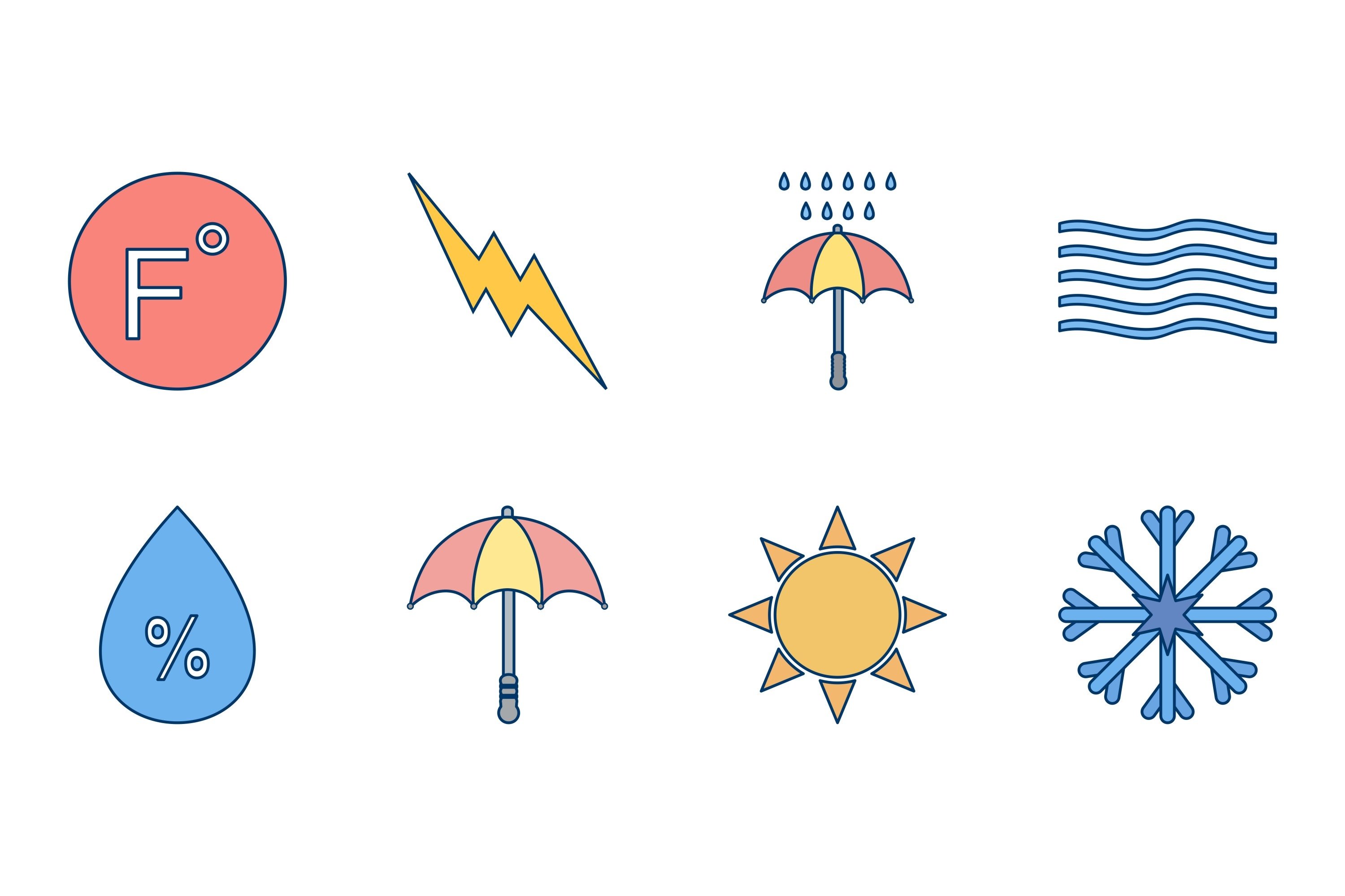 Set Of Weather And Season Icons (508723) | Icons | Design Bundles