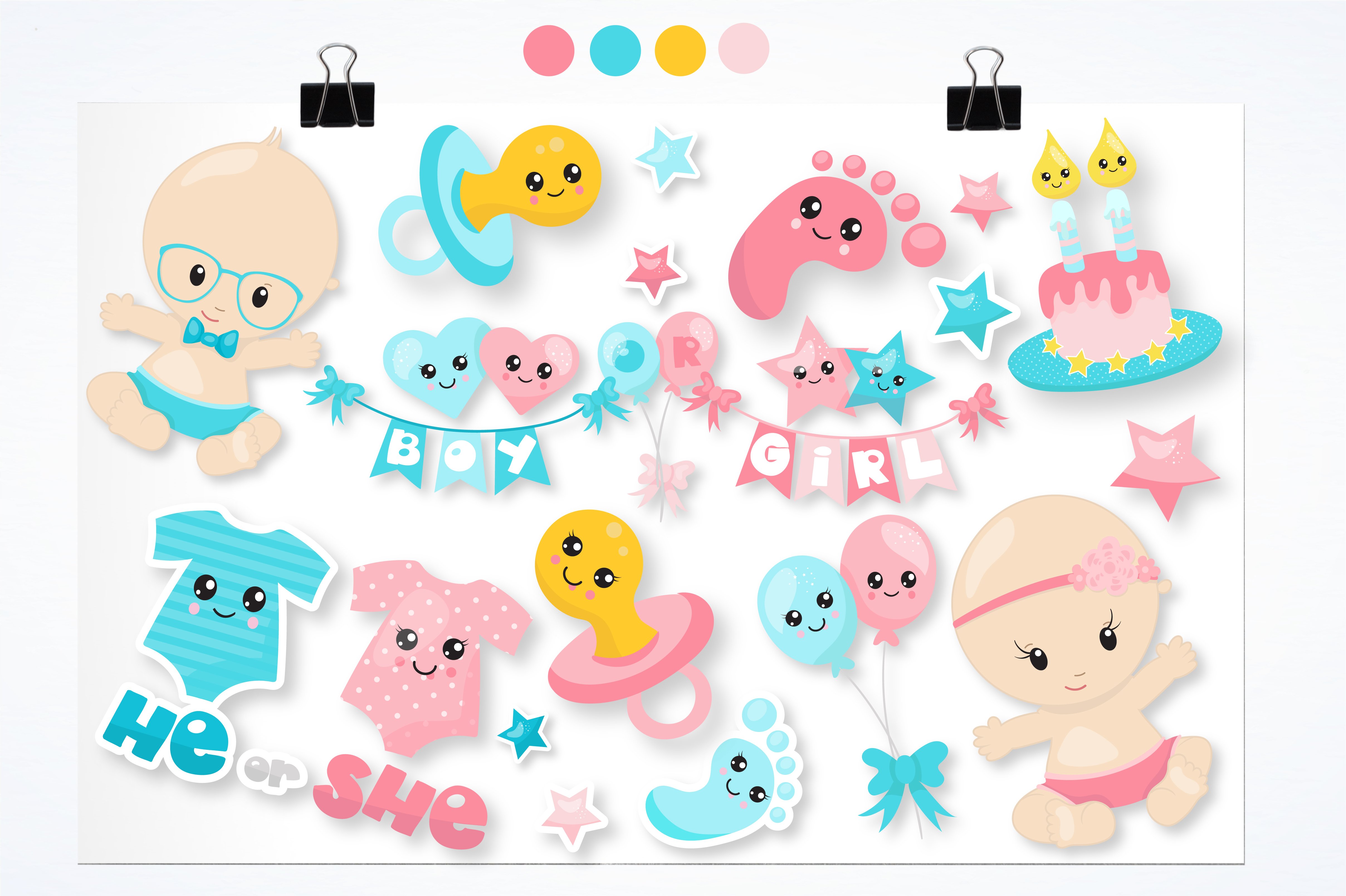 Gender reveal graphics and illustrations (92779) | Illustrations ...