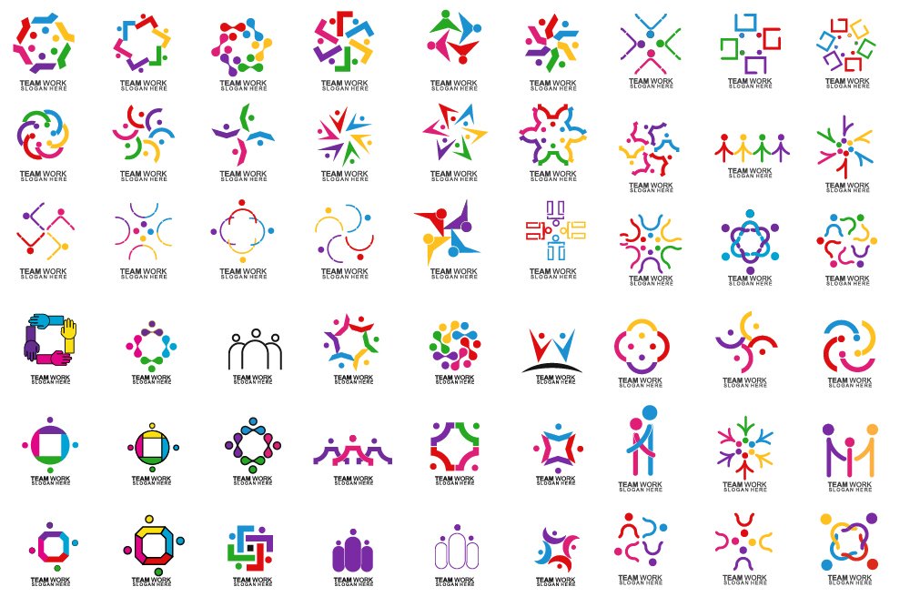 Set of Team Work Logo Design (556684) | Logos | Design Bundles