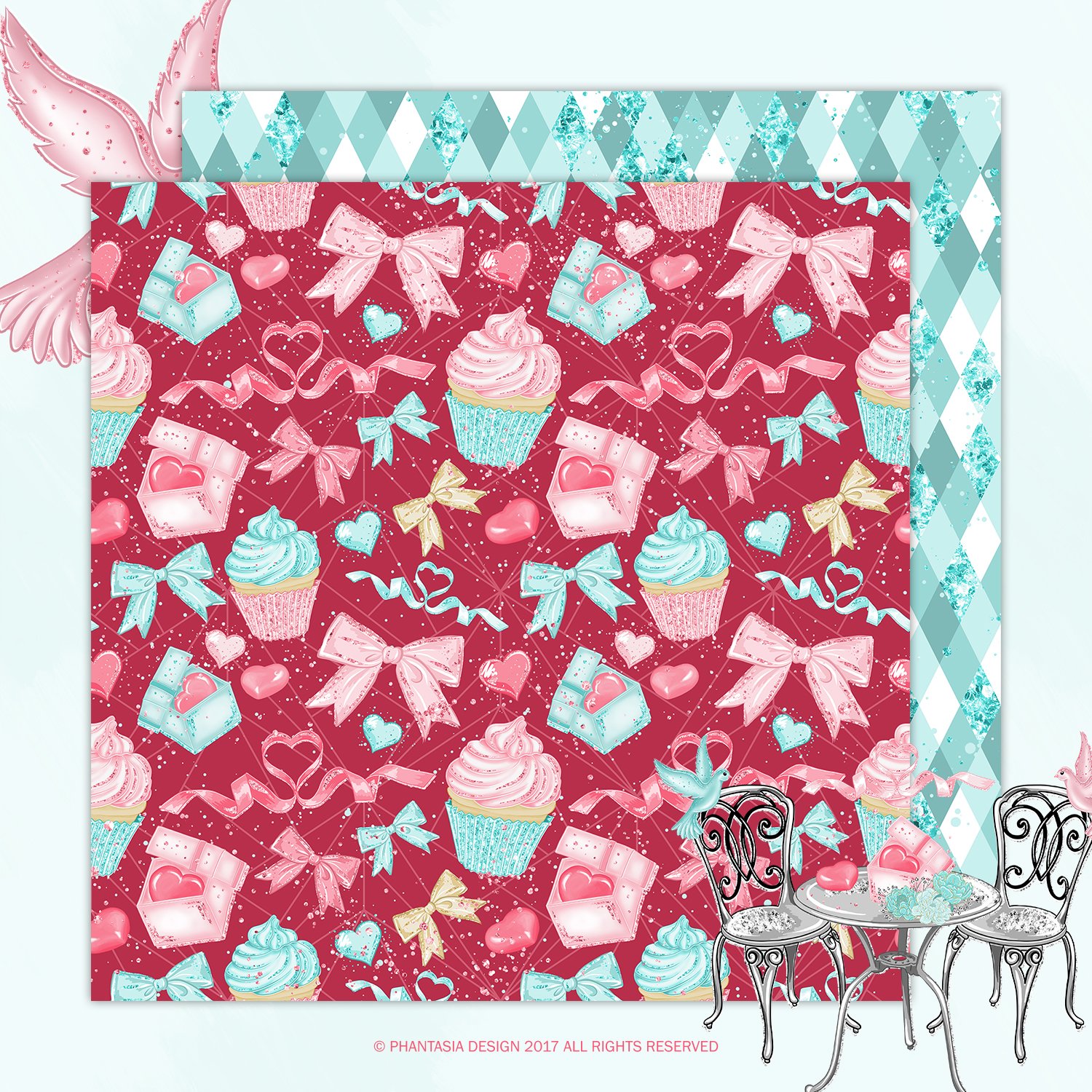 Valentines Day Digital Paper Pack (278526) | Patterns | Design Bundles