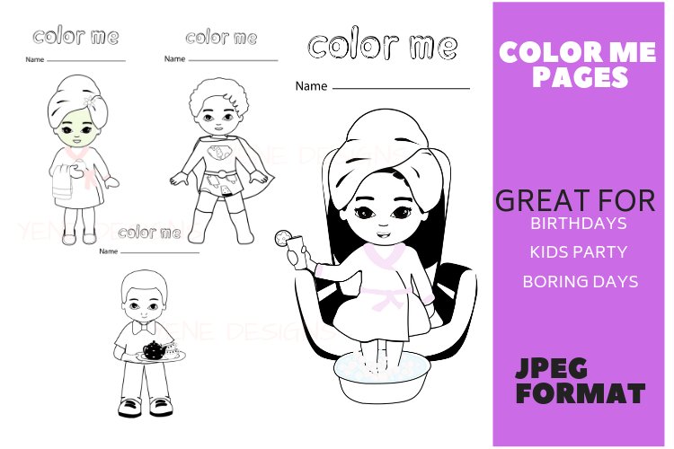 Coloring page, kids activities, birthday, wedding, color me (276436 ...