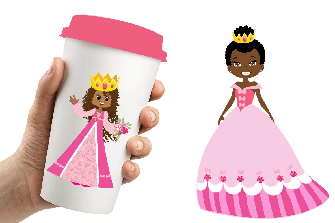 African Princess Clipart - African American princesses