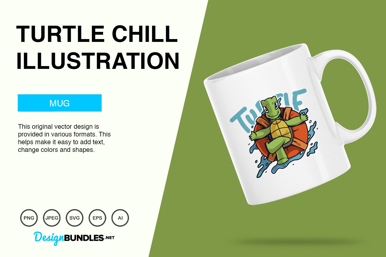 Turtle Chill Vector Illustration
