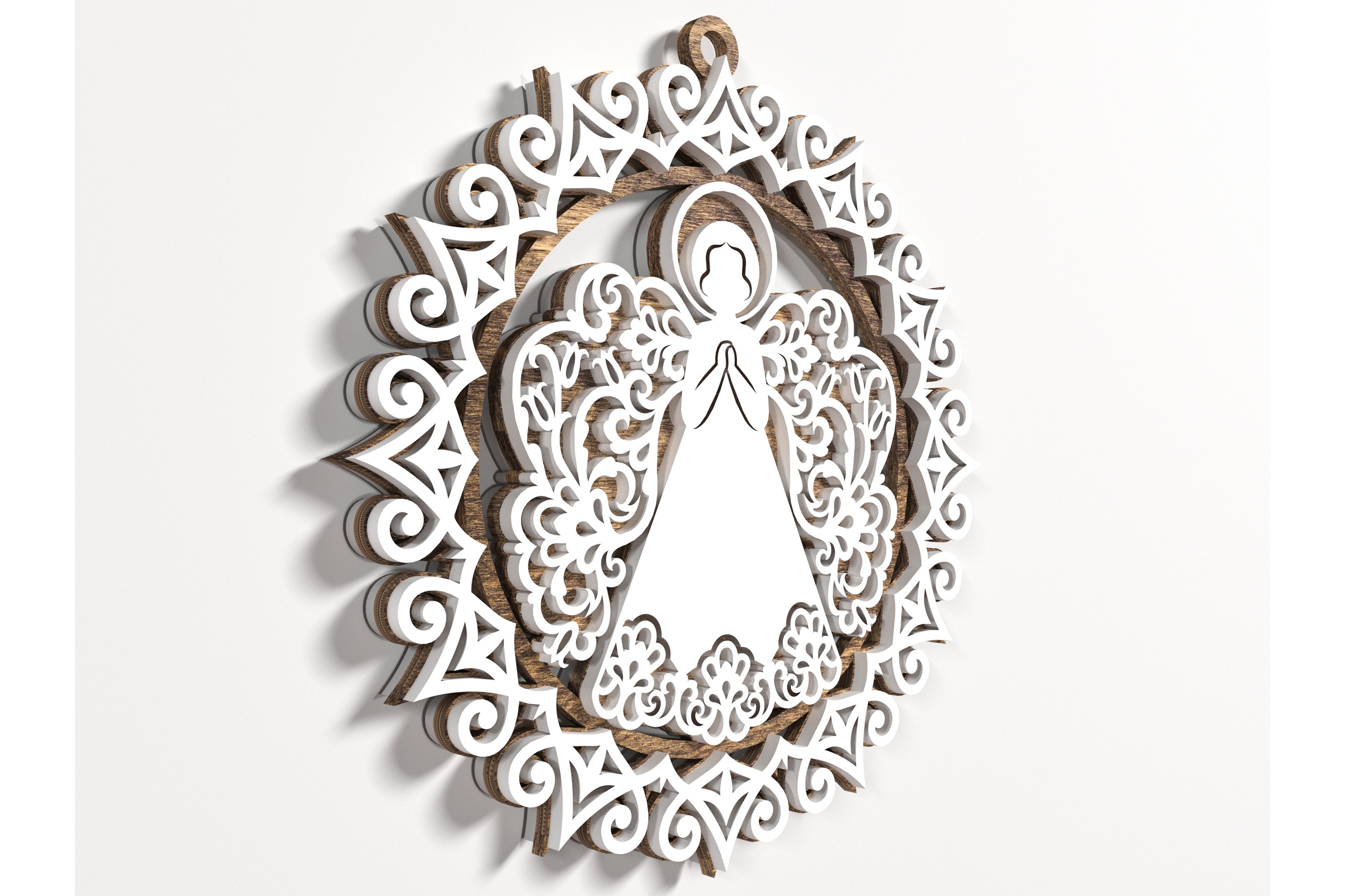 5 layer Christmas tree ornament Angel laser cut file (1047980) | Laser ...