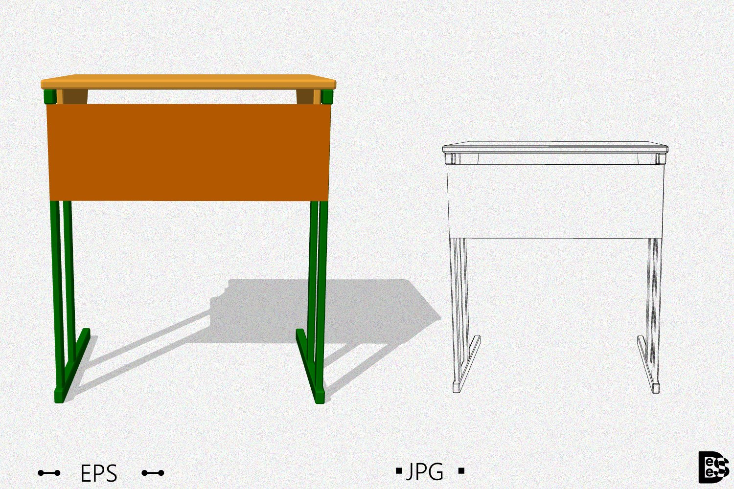 School desk. 3d Vector illustration. (1011704) | Illustrations | Design ...