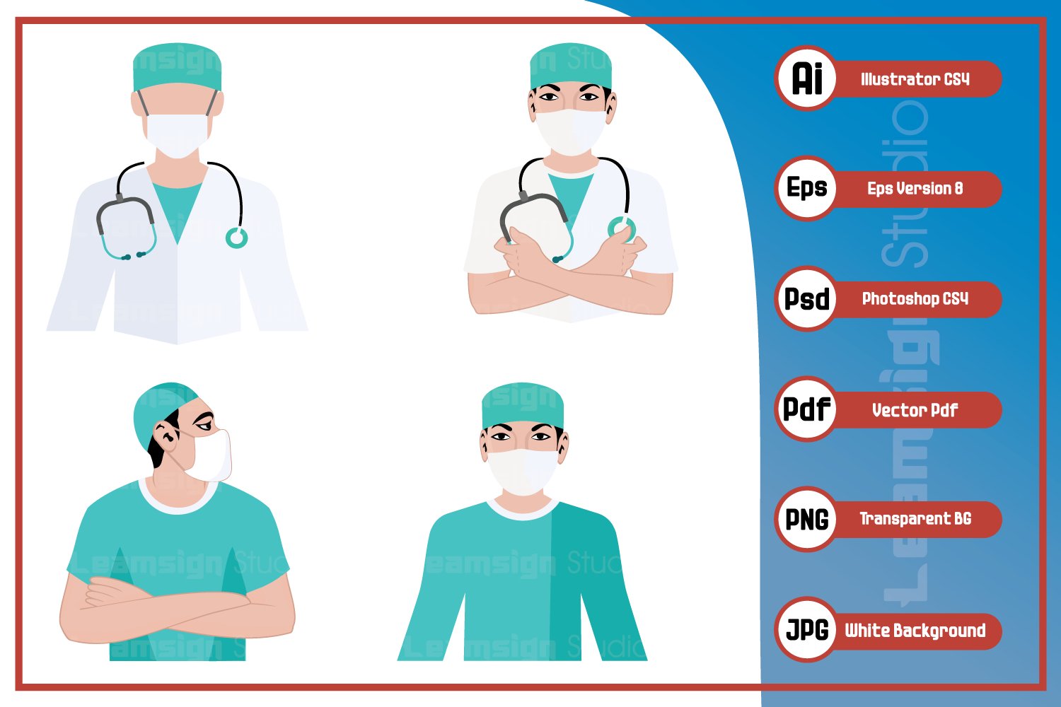 Vector illustration character - Doctor character set (322224 ...