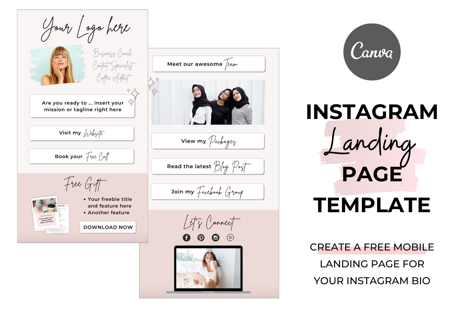 Instagram Landing Page Canva Template 842903 Instagram Design Bundles