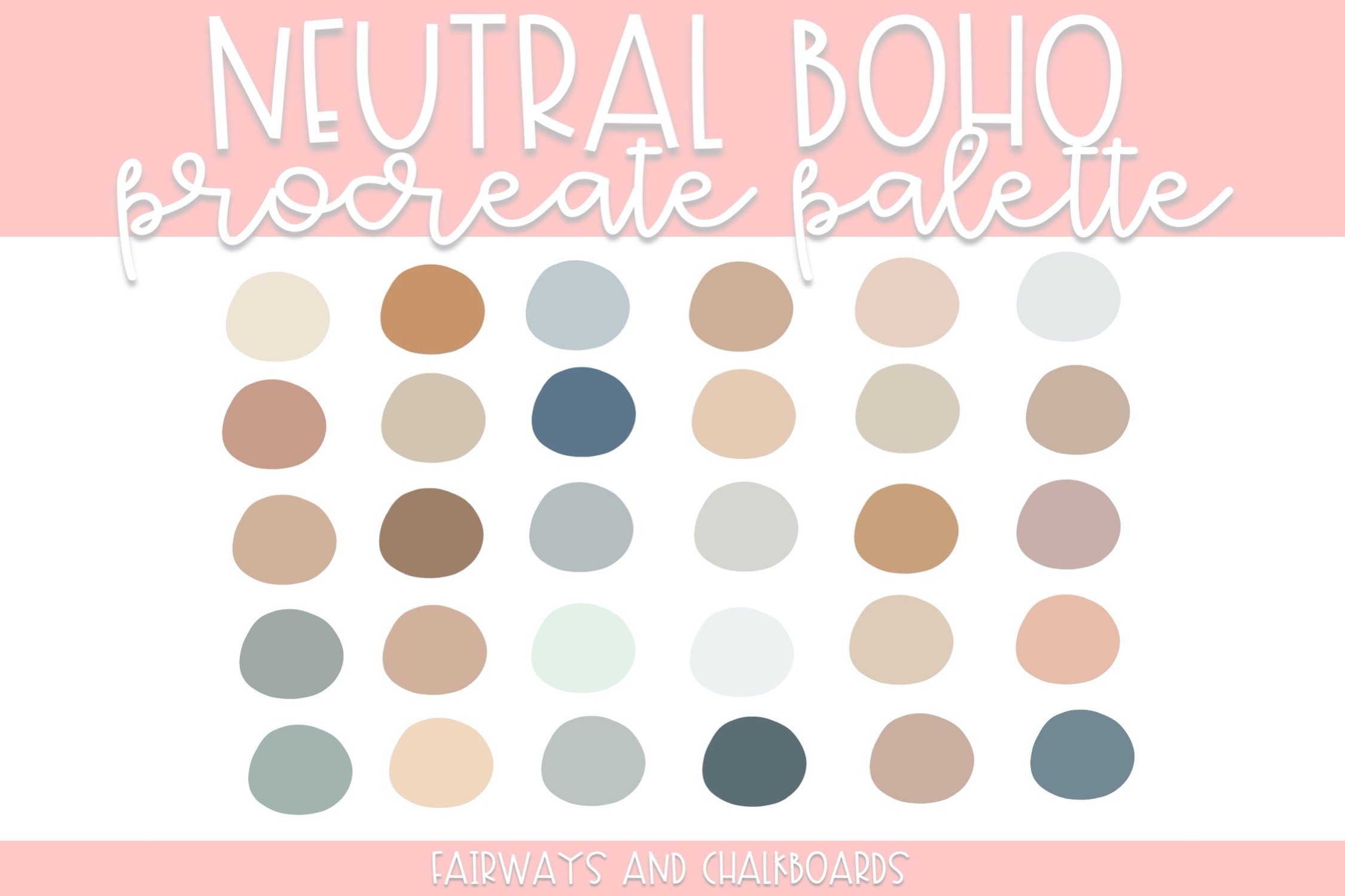 Natural colors palette Boho palette for Ipad procreate .swatch addons ...
