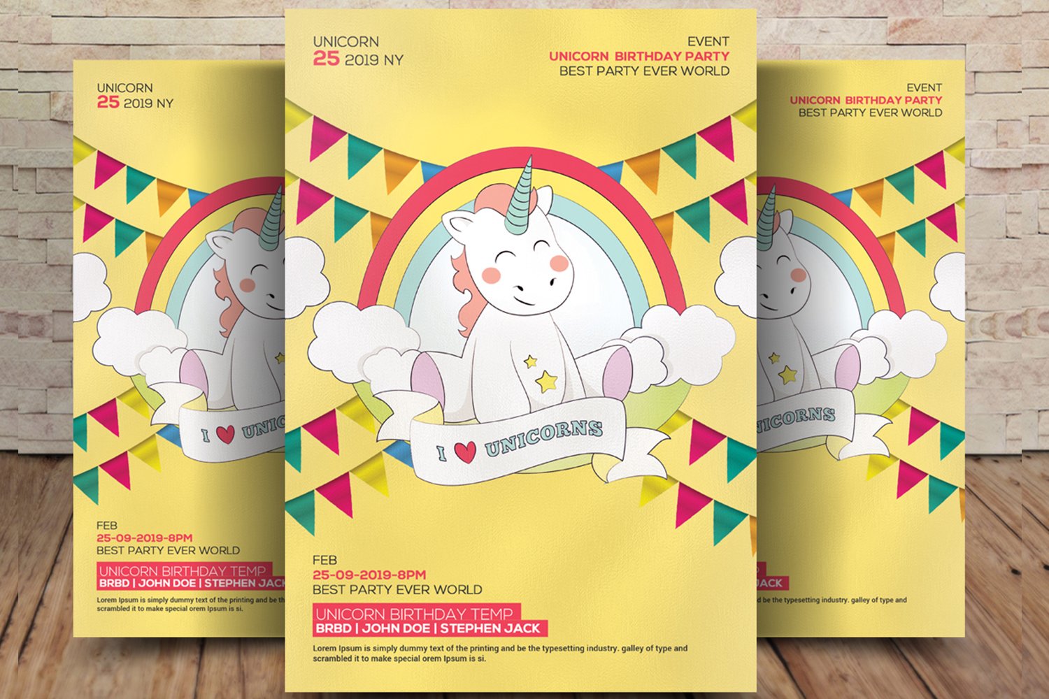 Fairy Unicorn Flyer Poster (479122) | Flyers | Design Bundles