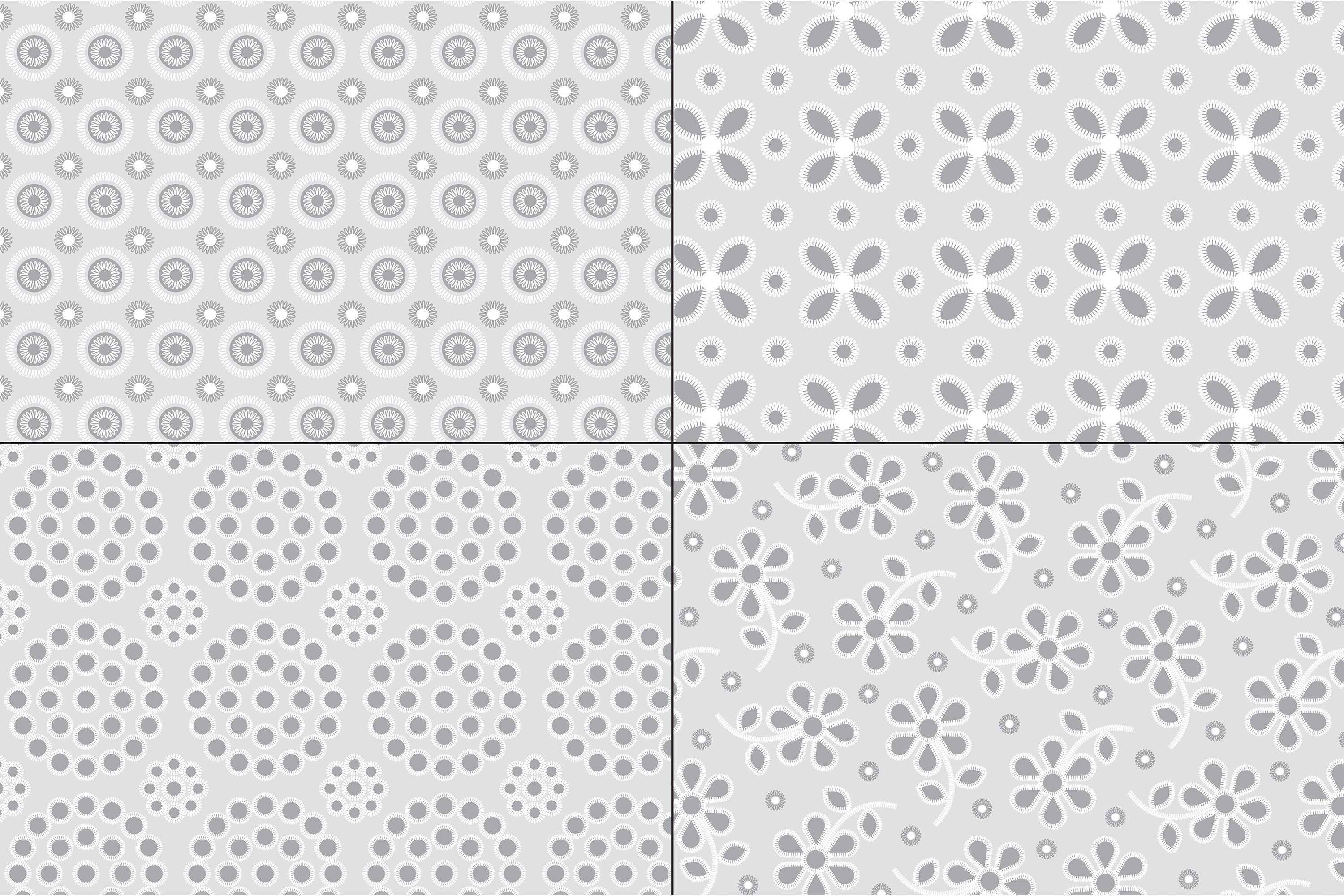 Gray Eyelet Embroidery Patterns (151952) | Patterns | Design Bundles