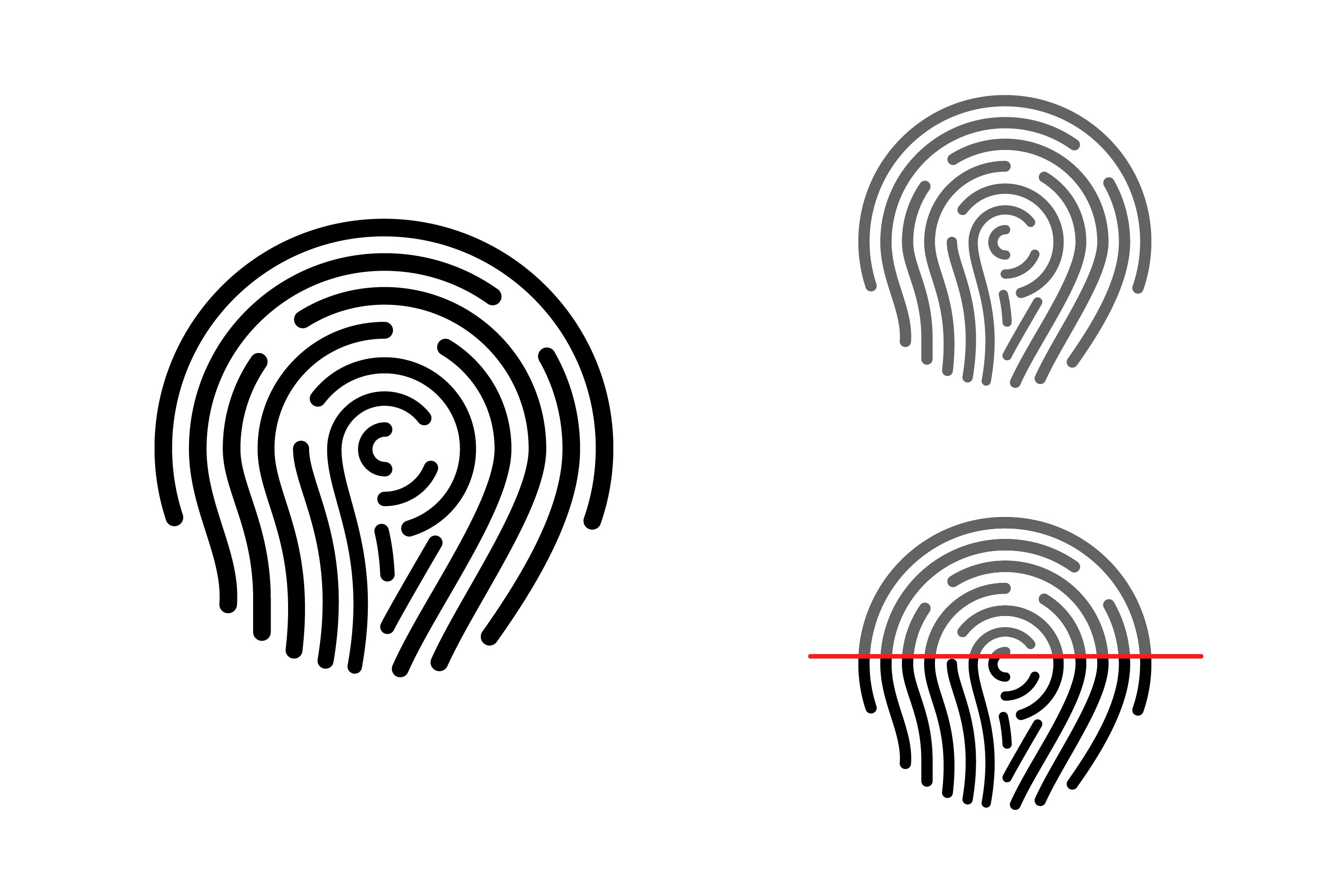 Fingerprint vector icon print of finger touch flat symbol (921764 ...
