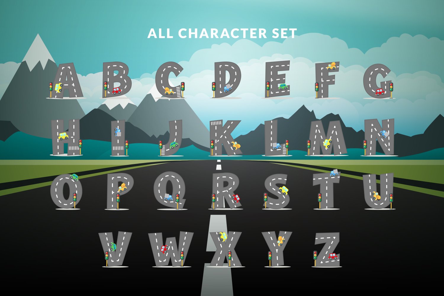 Roadway Alphabet Set