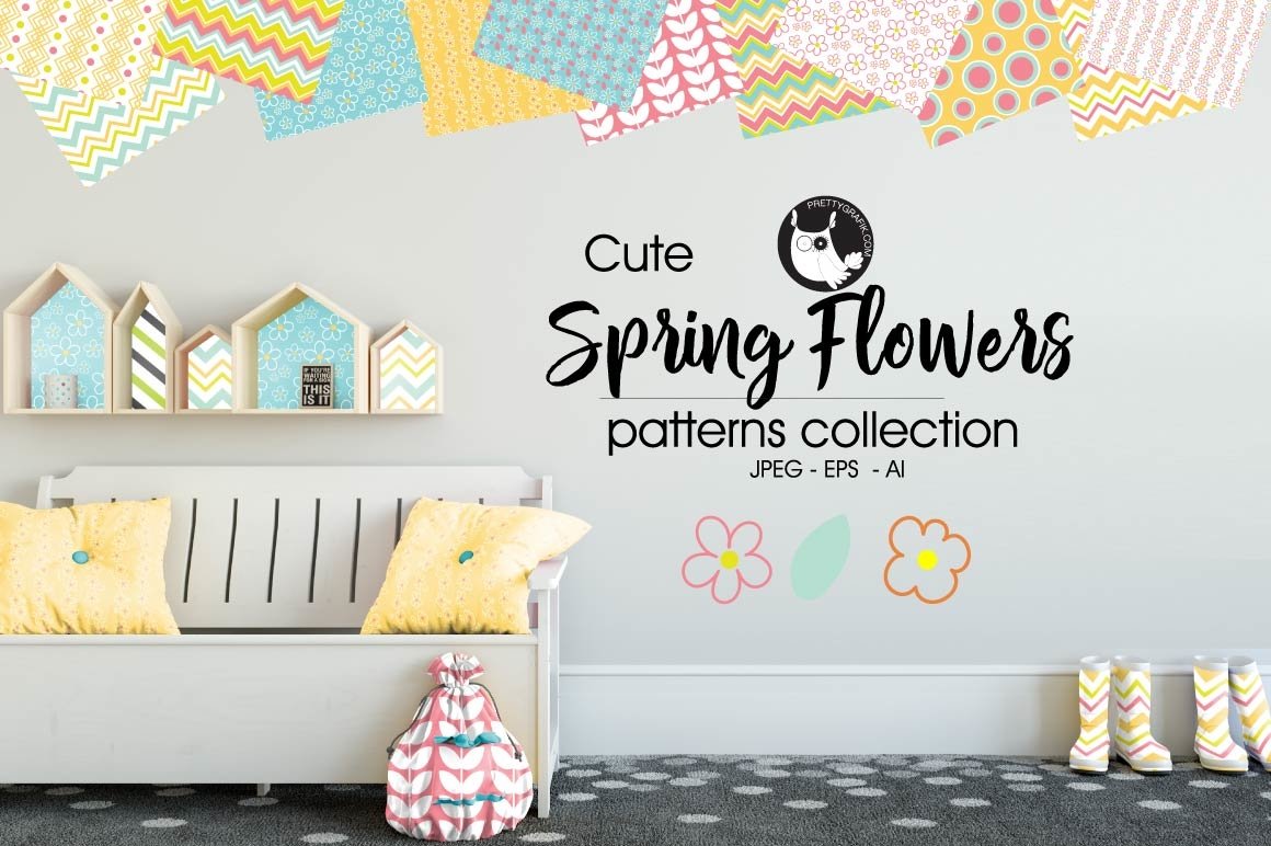 SPRING-FLOWERS, digital papers (41353) | Patterns | Design Bundles
