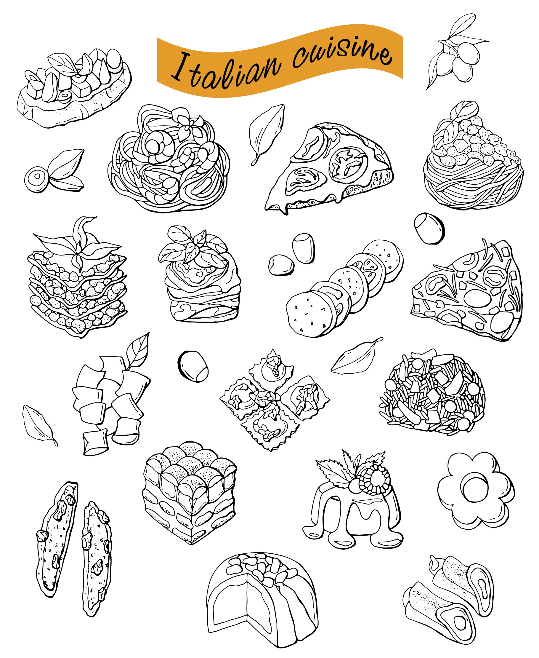 Italian Cuisine (938511) | Illustrations | Design Bundles