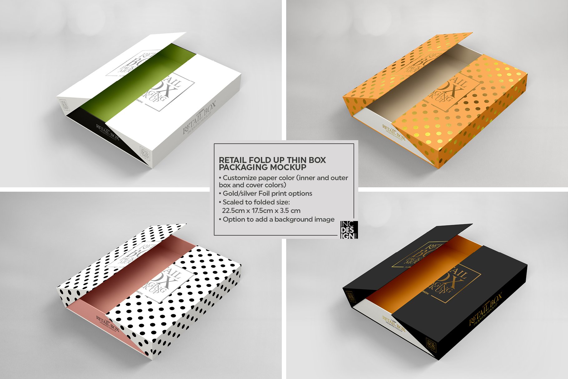 Fold Up Retail Thin Box Packaging Mockup (291873) | Branding | Design ...