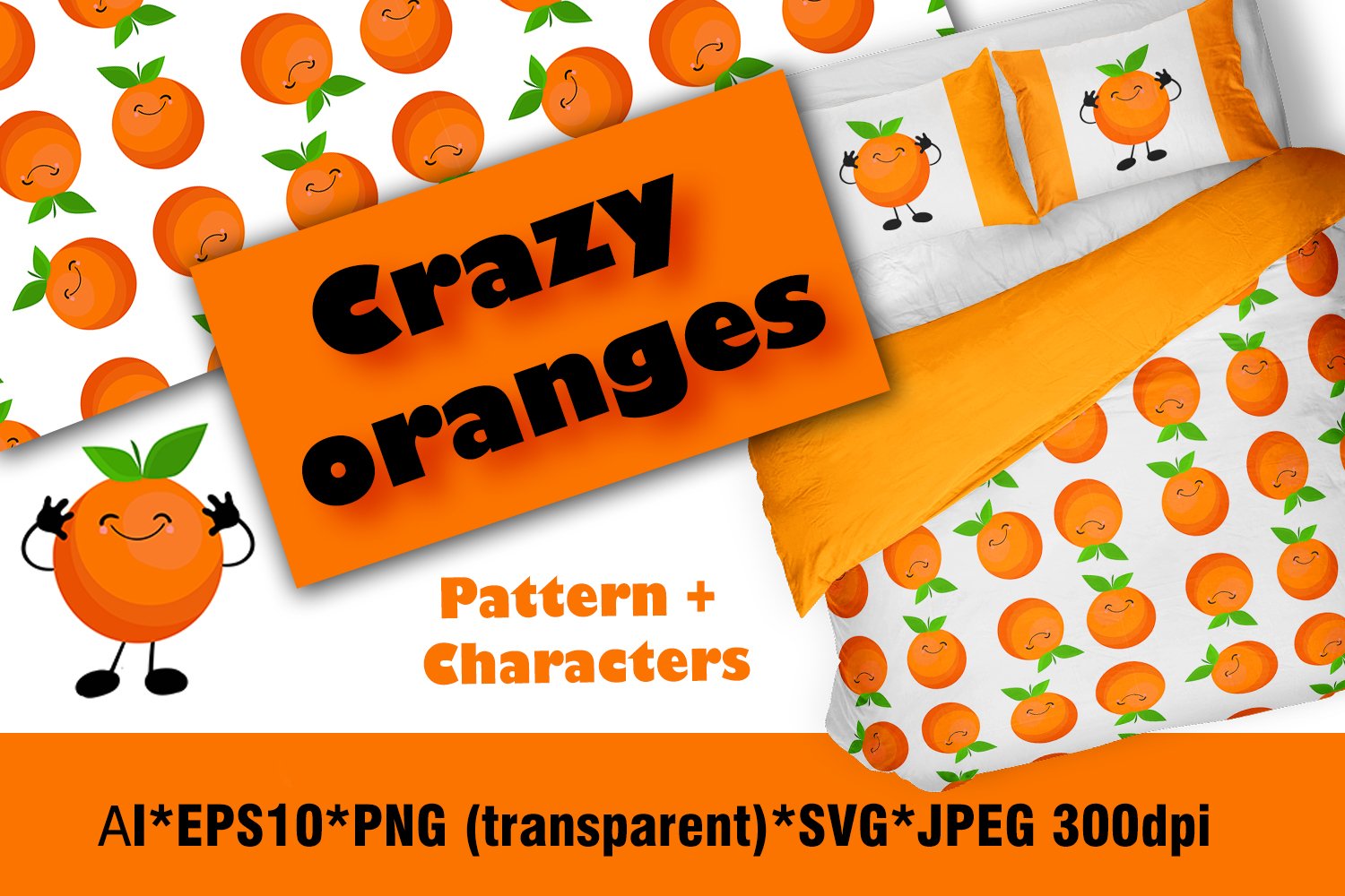 Crazy orange. Set of fruit characters. Orange orange with a (533415 ...