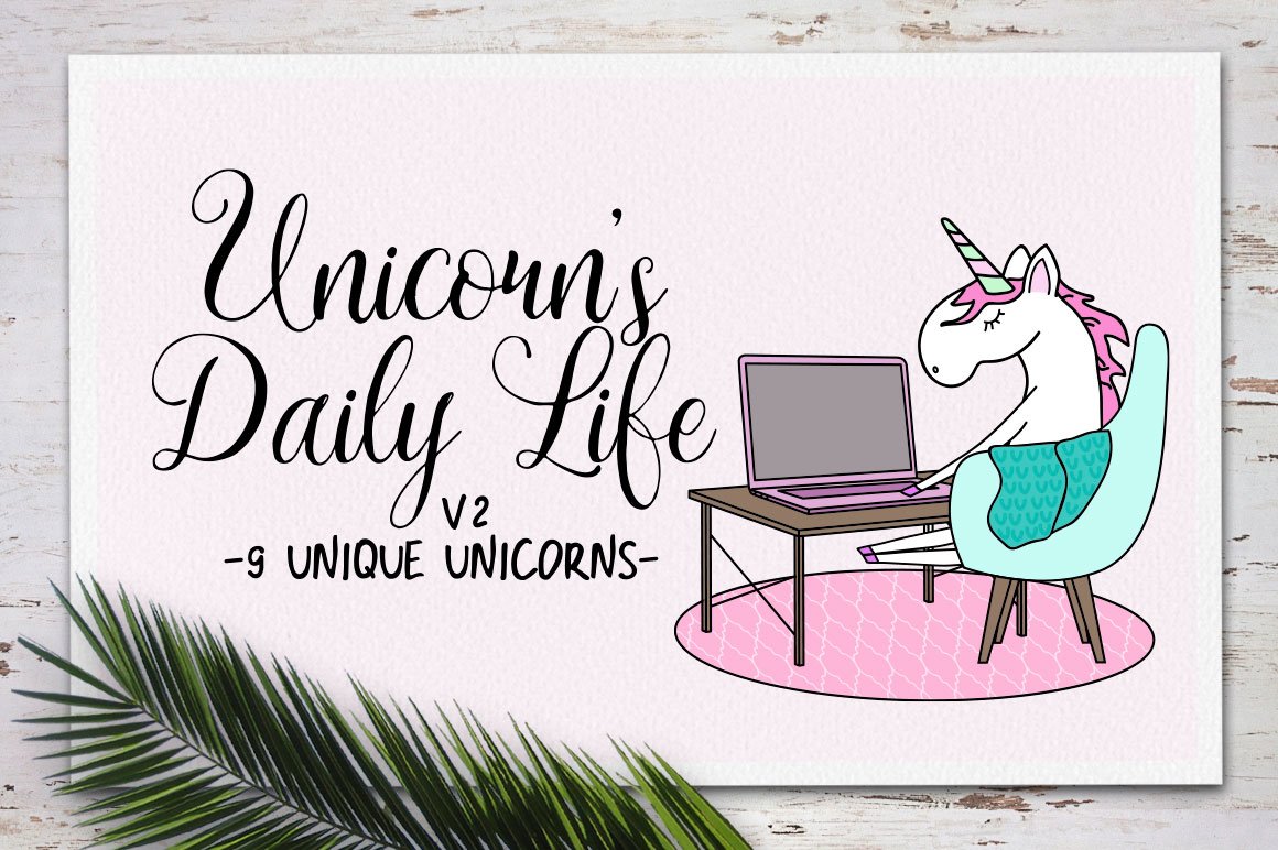 Unicorn's Daily Life.V2 (42503) | Illustrations | Design Bundles